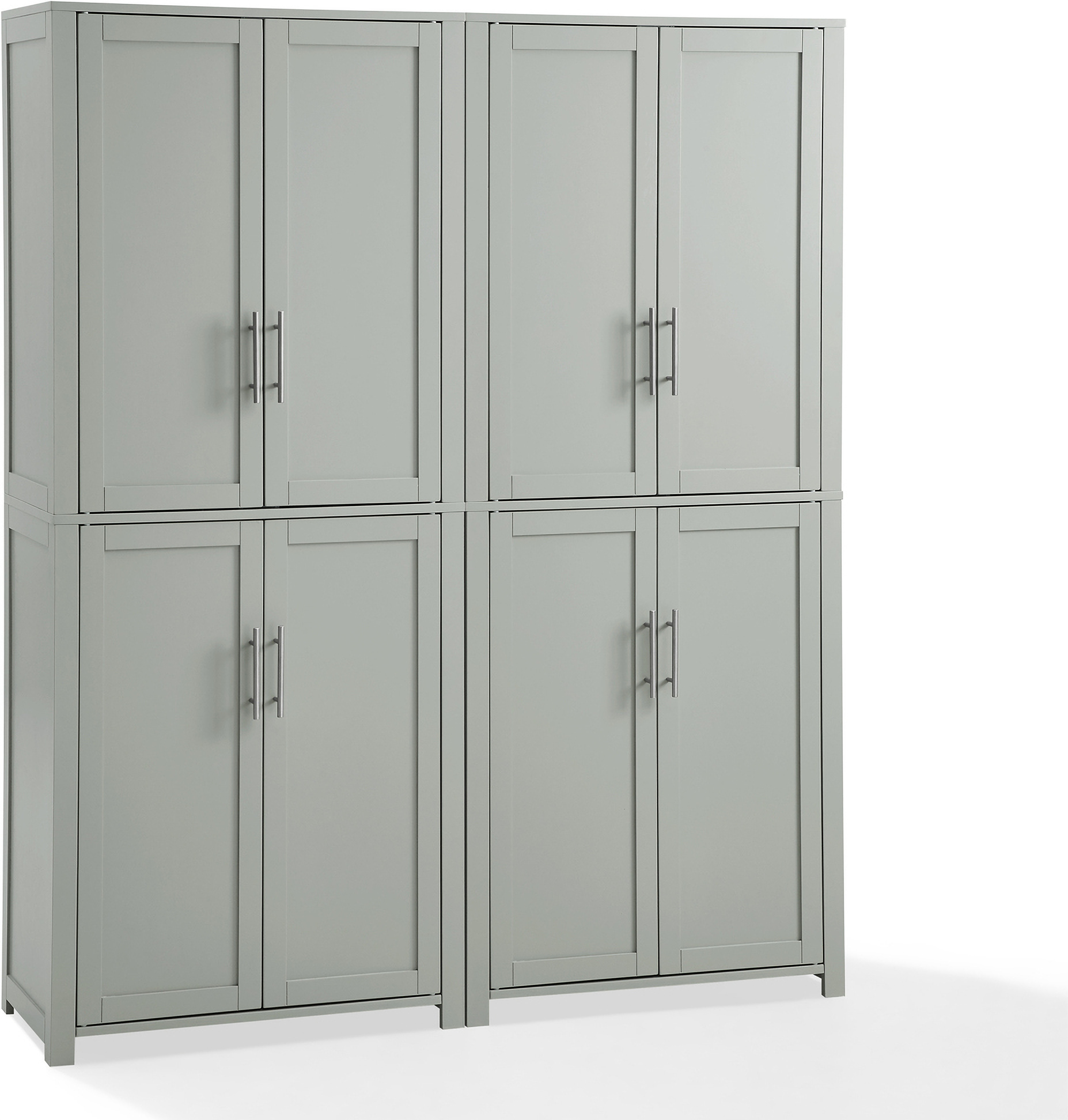 Savannah 2-Piece Kitchen Storage Pantry Set In Gray by Crosley Brands ...