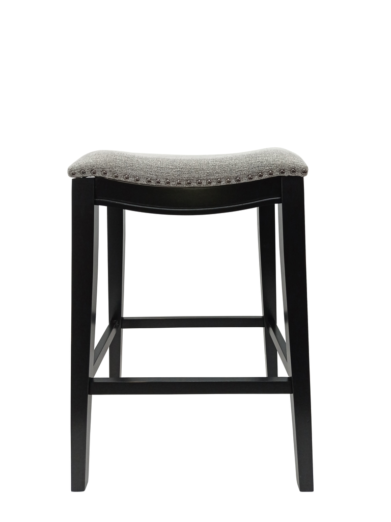Sawyer 30 Inch Saddle Barstool - Set of 2 In Antique Black and Grey ...
