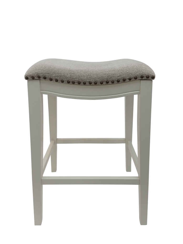 Sawyer 30 Inch Saddle Barstool - Set of 2 In Missouri White and Fawn ...