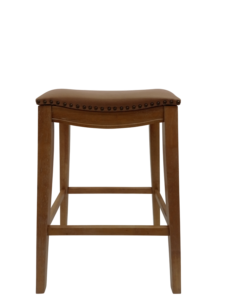 Sawyer 30 Inch Saddle Barstool - Set of 2 In Natural Oak and Saddle ...
