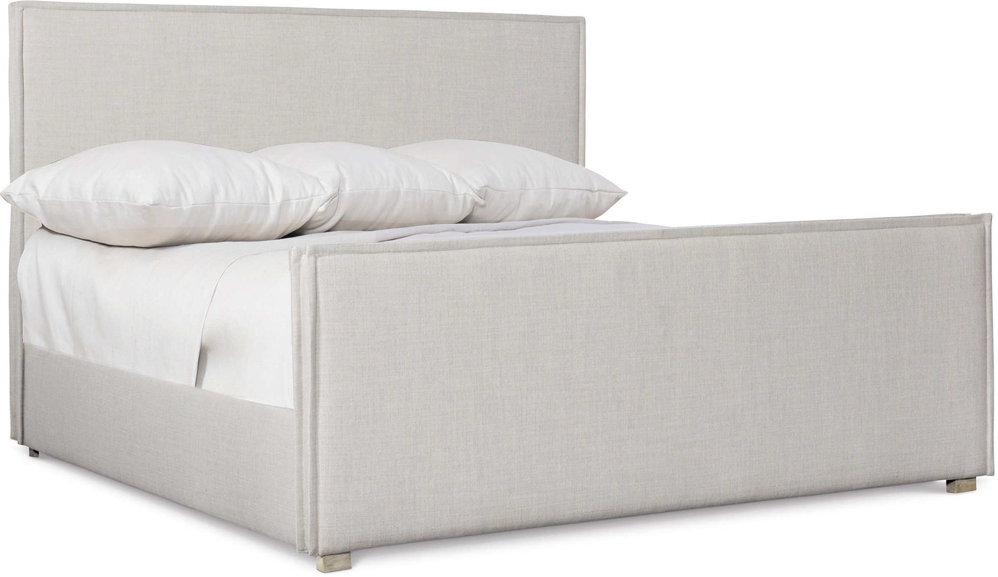 Sawyer King Panel Bed with Light Grey Upholstery by Bernhardt | 1StopBedrooms