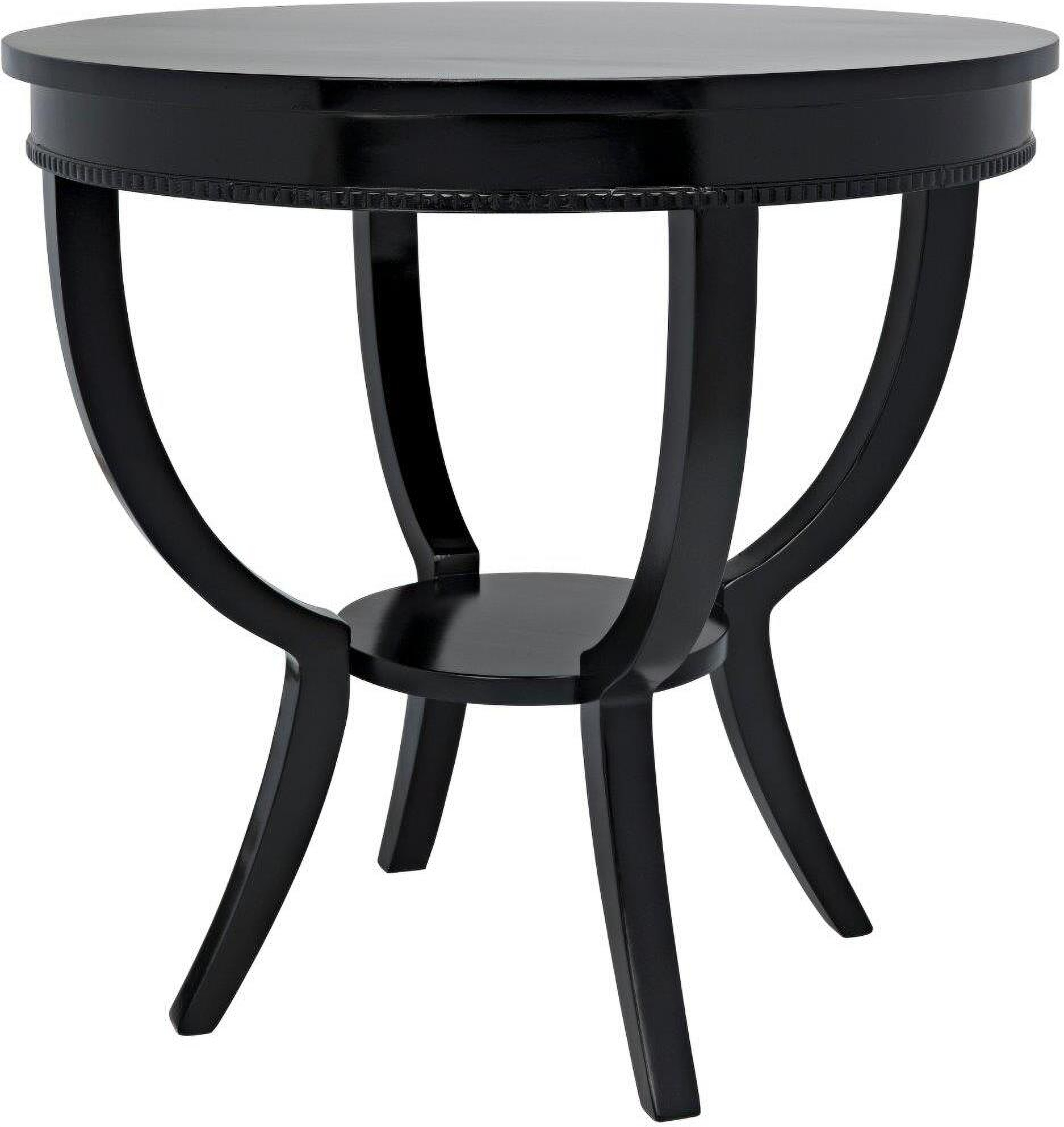 Scheffield Round End Table In Matte Black by Noir | 1StopBedrooms