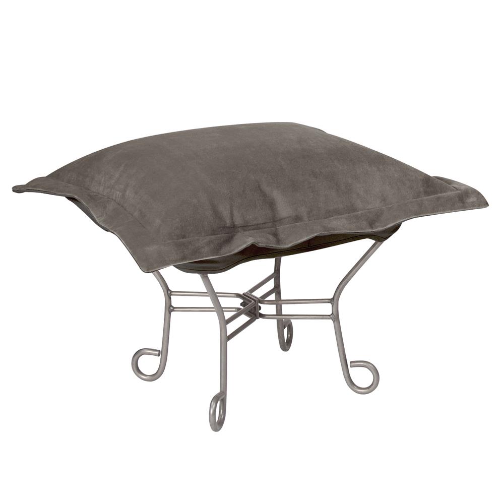 Scroll Puff Ottoman Bella Titanium Frame In Pewter by Howard Elliott ...