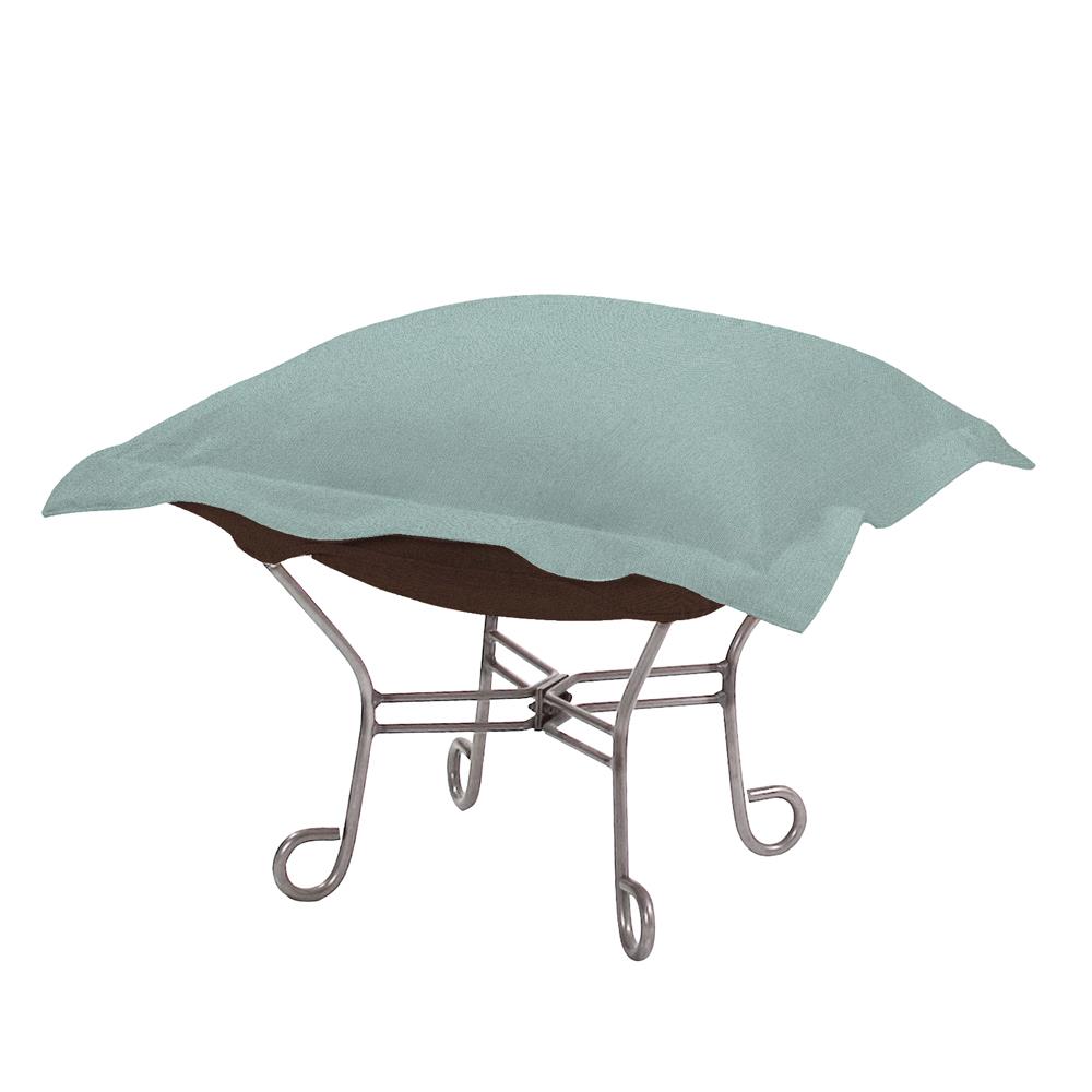 Scroll Puff Ottoman Sterling Titanium Frame In Breeze by Howard Elliott ...