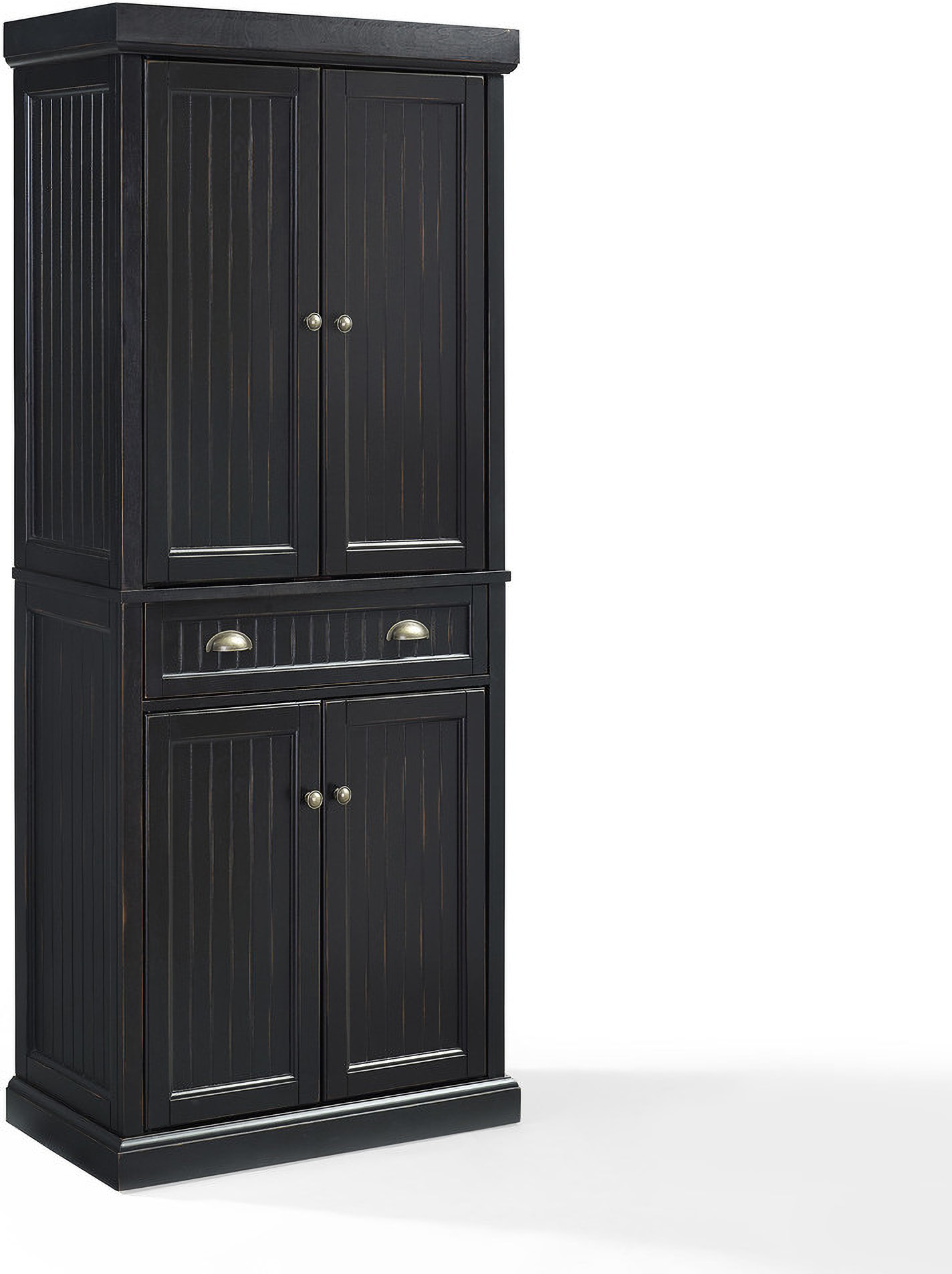 Seaside Kitchen Storage Pantry In Distressed Black by Crosley Brands ...