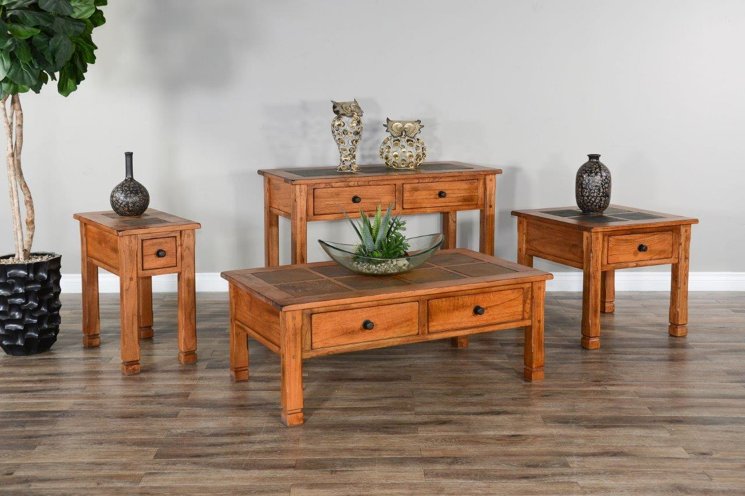 Rustic oak sofa table store