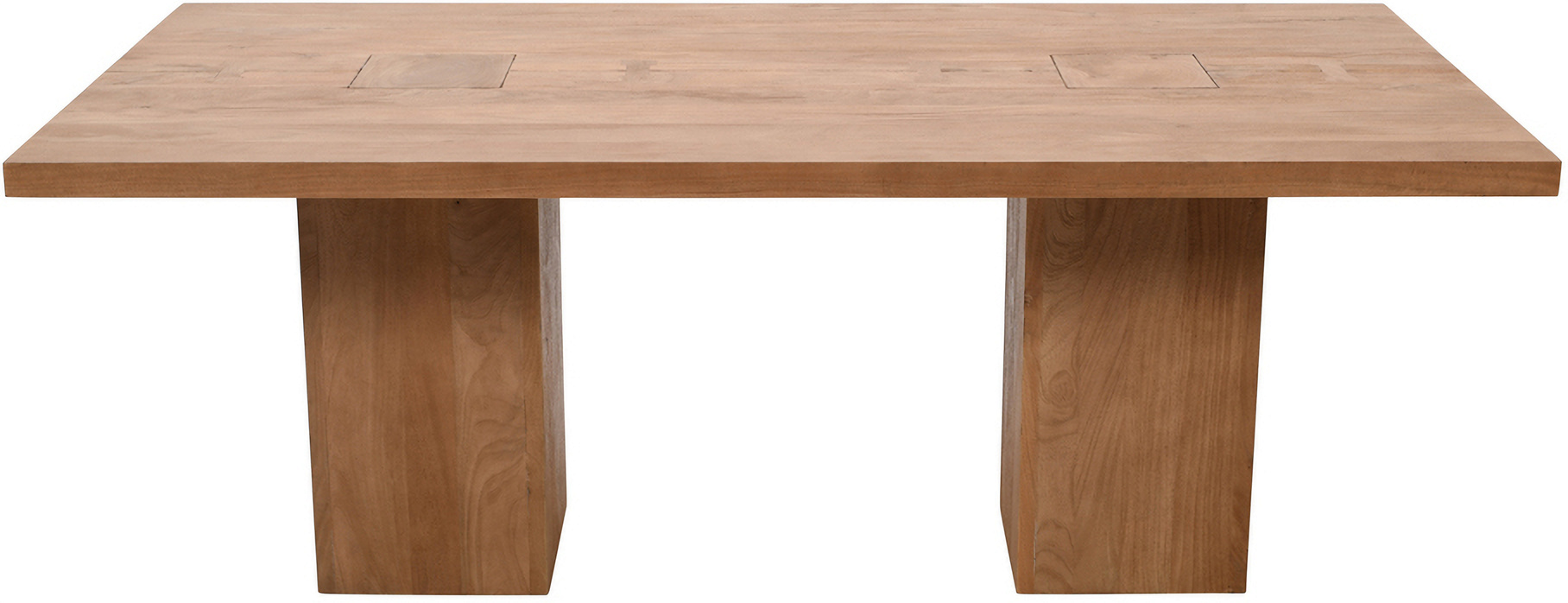 Sequoia 79 Inch Butcher Block Double Pedestal Dining Table with ...