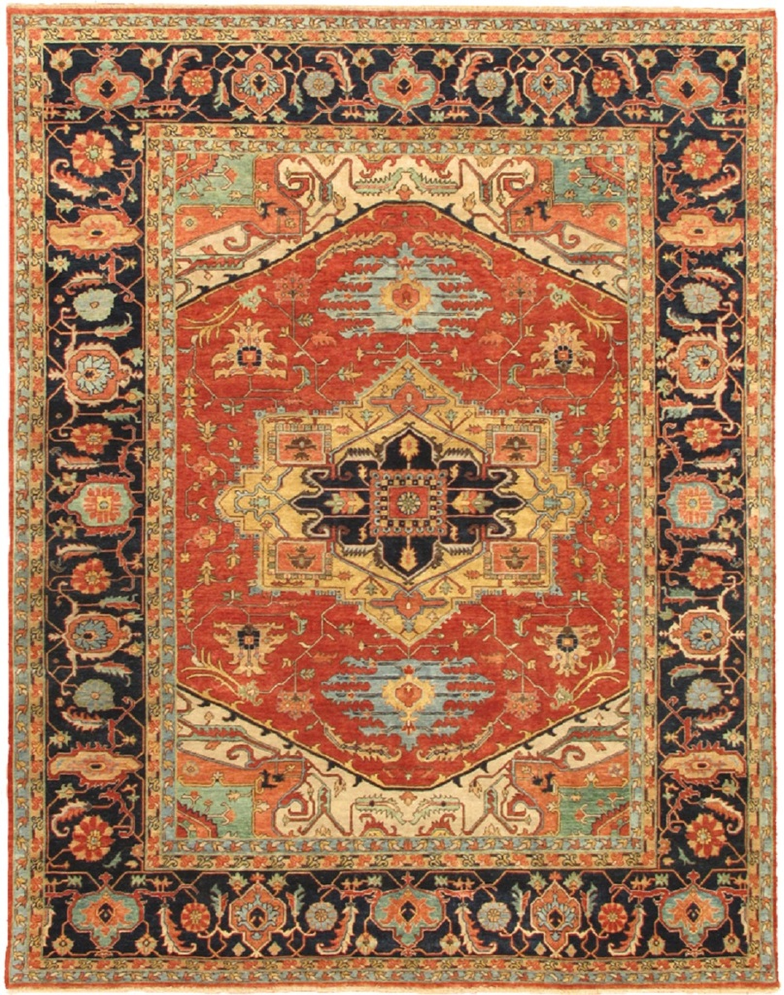 Serapi Collection Hand-Knotted Lamb's Wool Area Rug- 9'11" x 14' 2" In ...