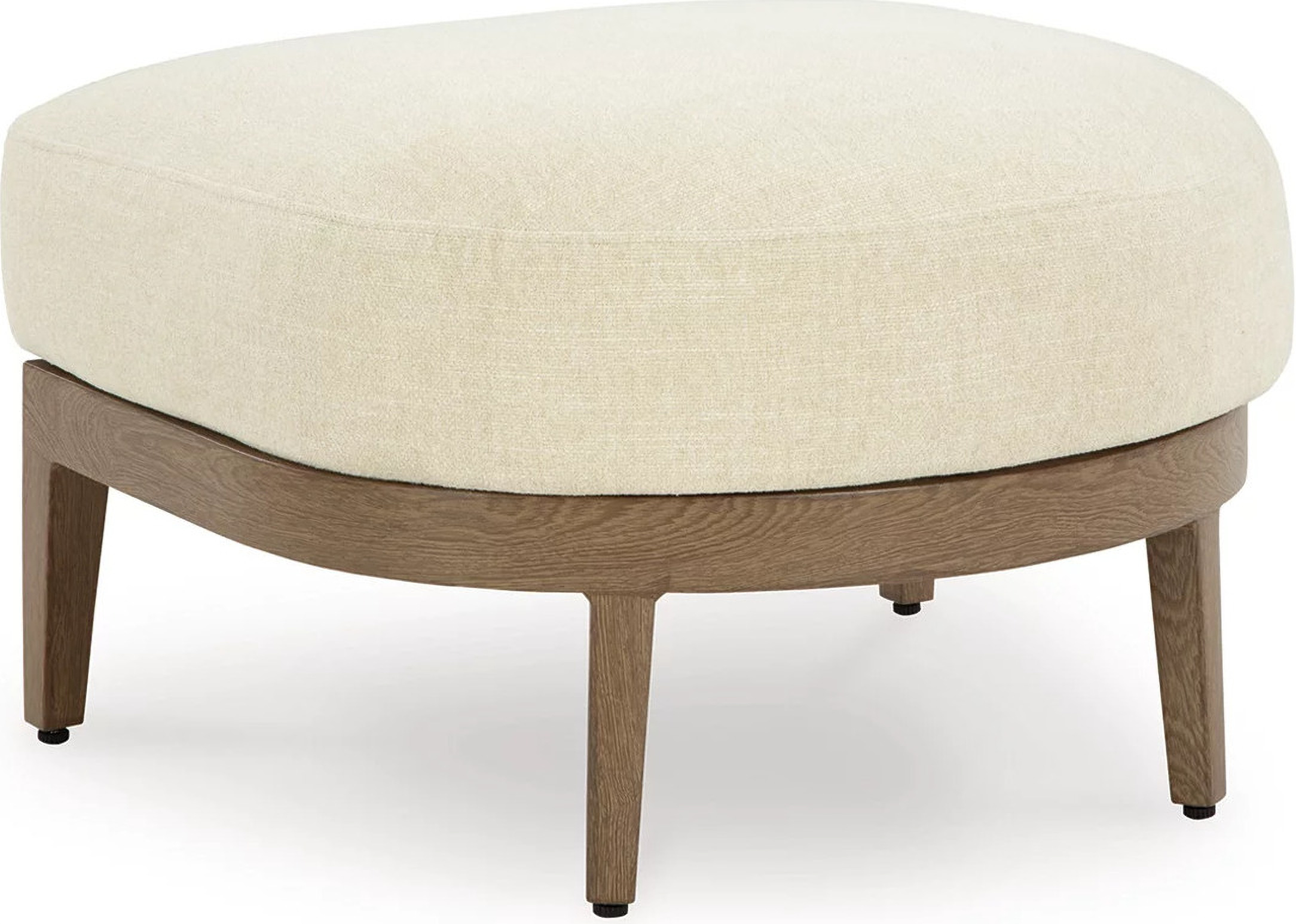 Serene Bay Outdoor Ottoman with Cushion In White and Dark Brown by ...