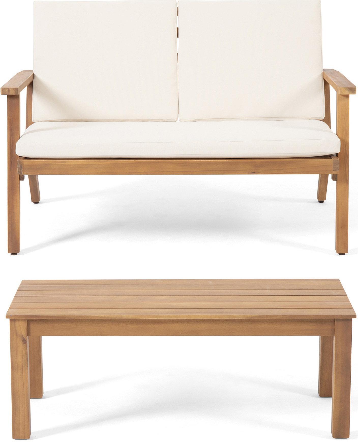 Serenit 2-Piece Patio Set with Cushions In Loveseat and Coffee Table In ...