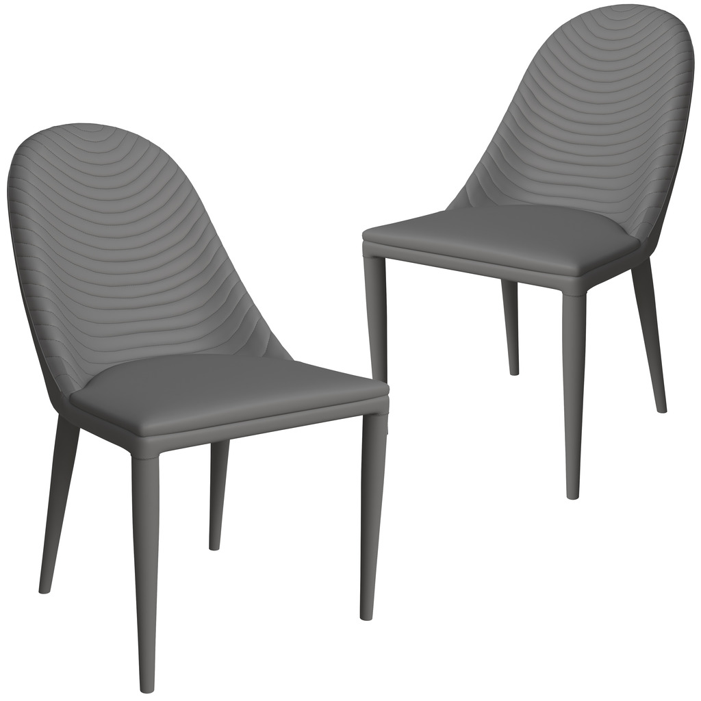 Seville Modern Dining Chair Set of 2 In Grey by LeisureMod | 1StopBedrooms