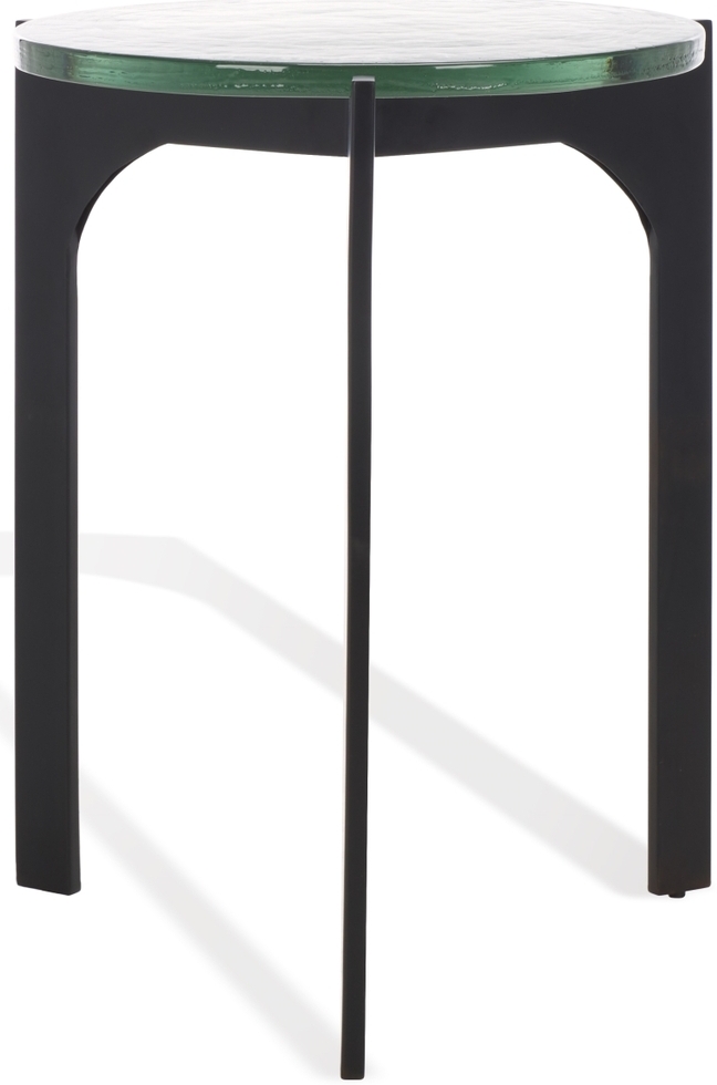 Seymour Cast Glass Accent Table In Clear and Black by Safavieh Couture ...
