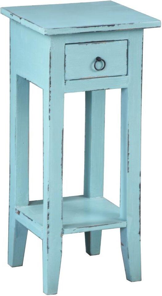 Shabby Chic Cottage Beach Blue Narrow Side Table by Sunset Trading ...