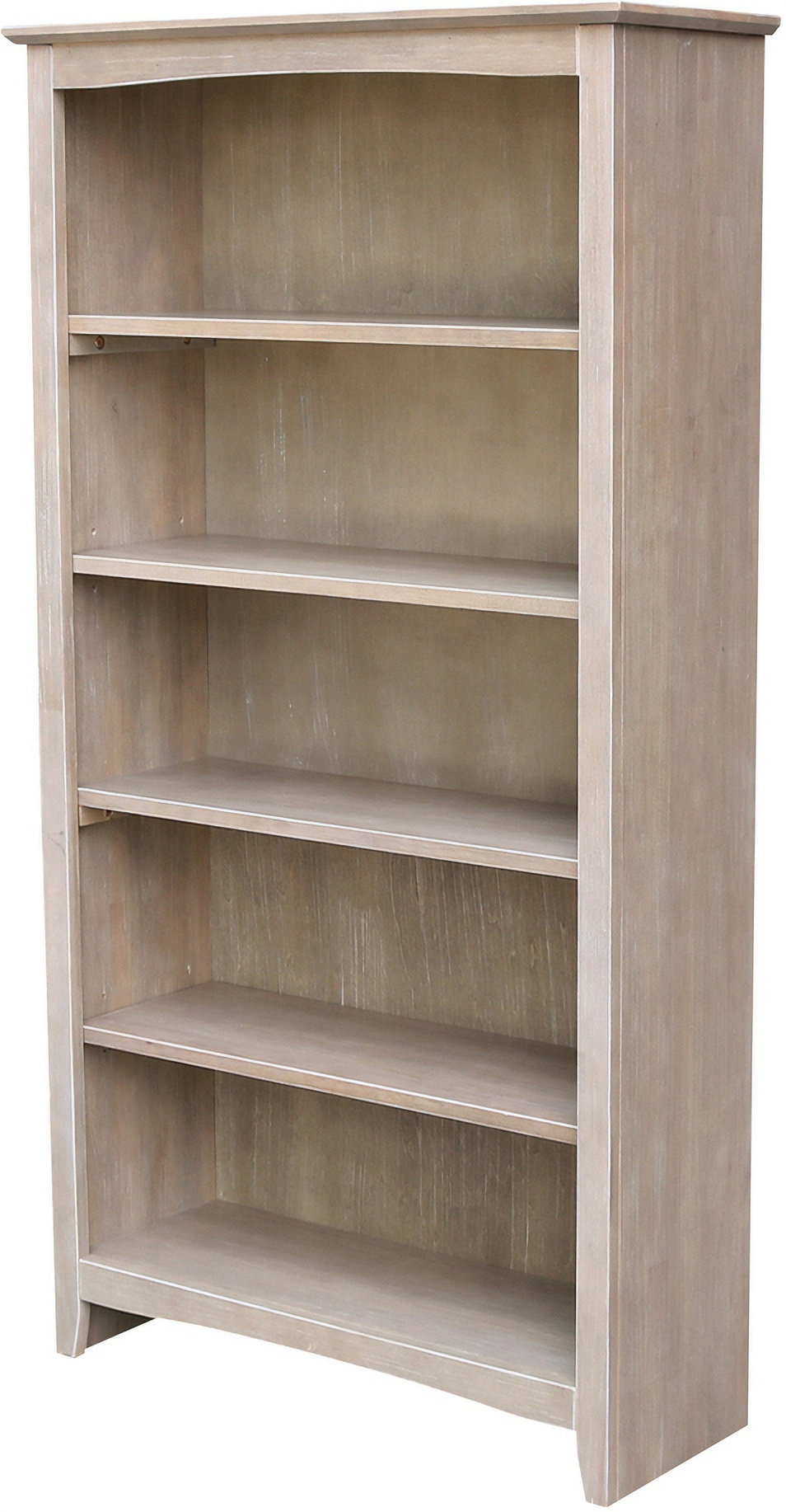 Shaker Solid Wood 60 Inch Bookcase In Washed Gray Taupe by ...