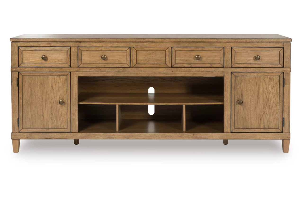 Sharlance 81 Inch TV Stand In Light Brown by Ashley Furniture ...
