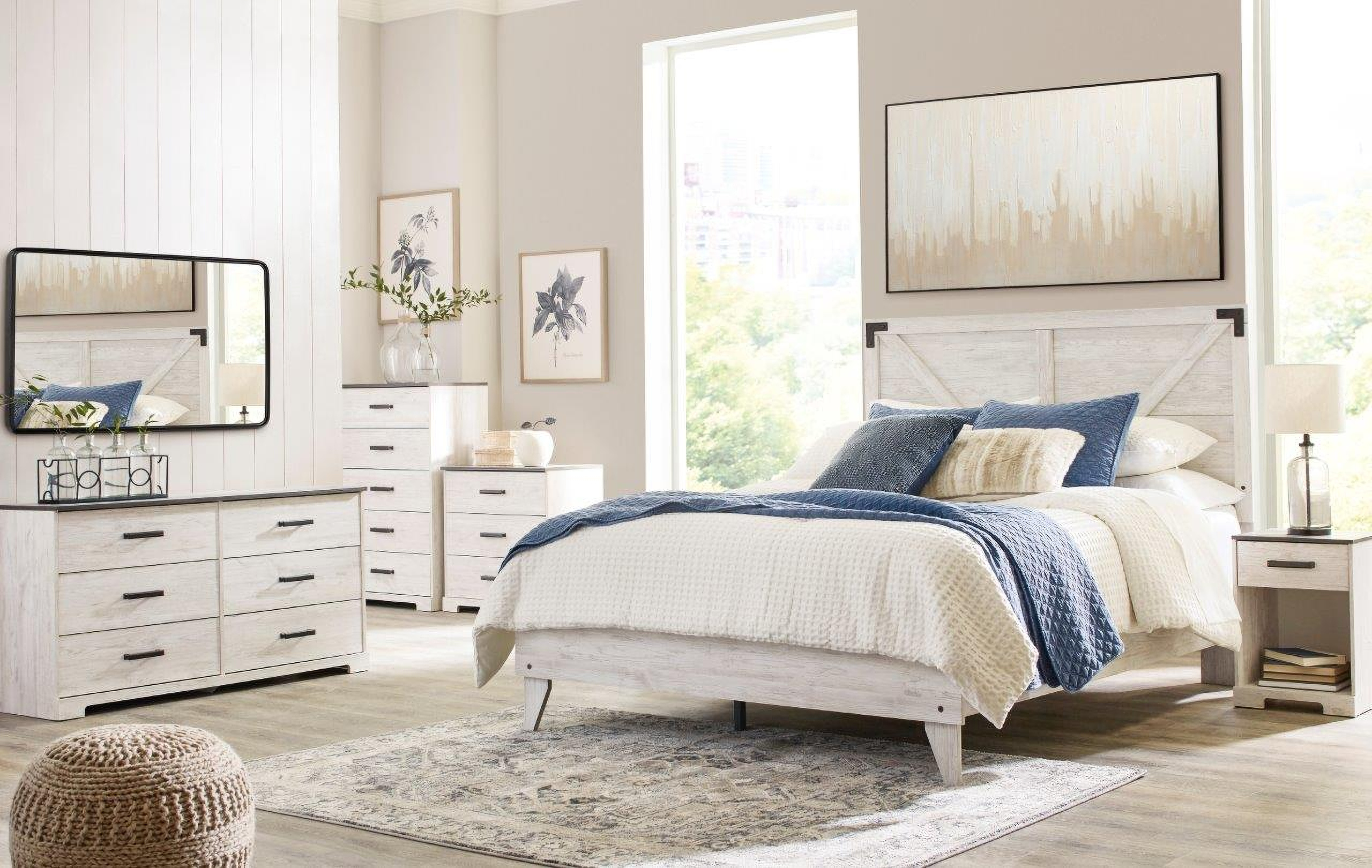 Shawburn White Wash Youth Platform Bedroom Set by Ashley Furniture ...