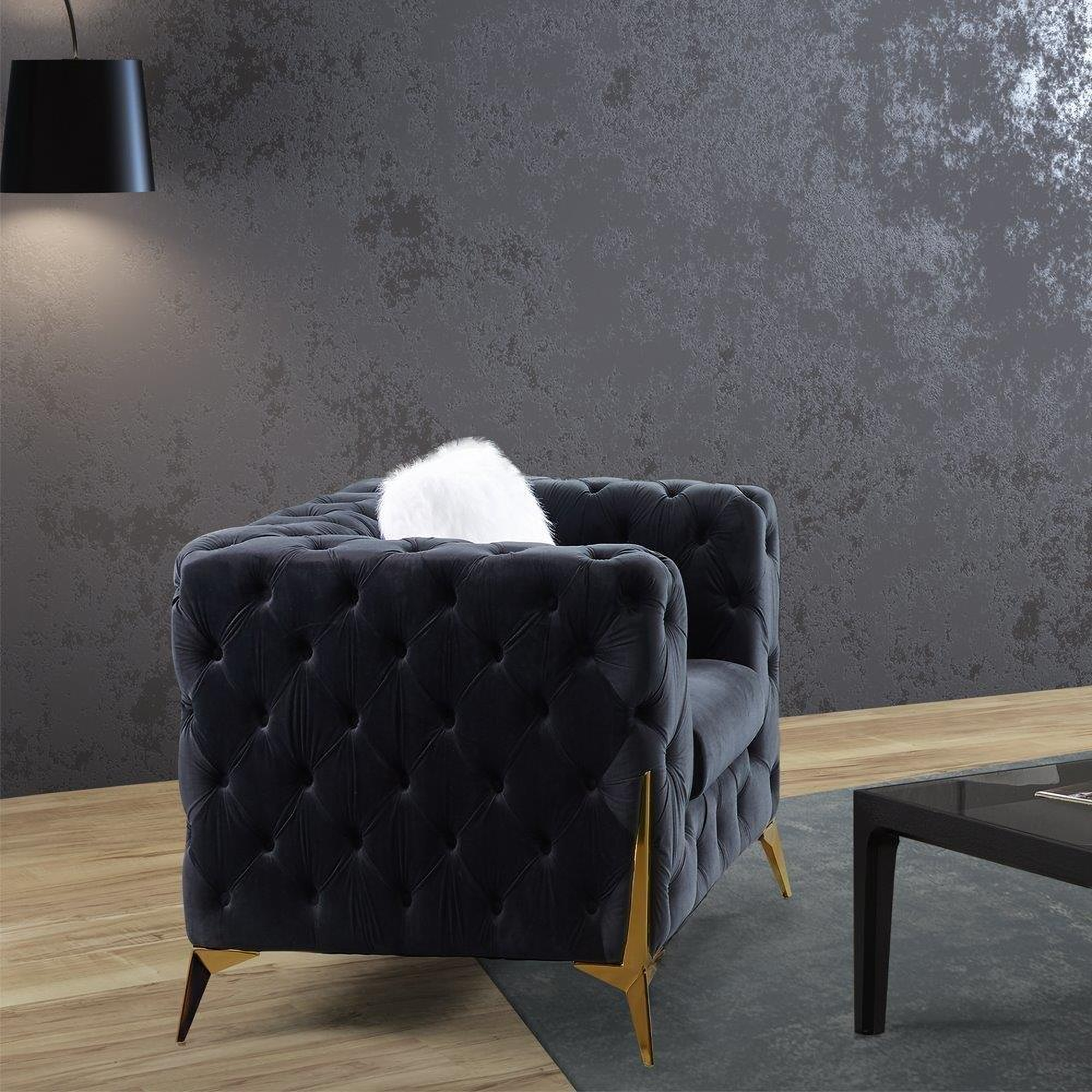 Sheila Black Velvet Chair by Premier Home | 1StopBedrooms