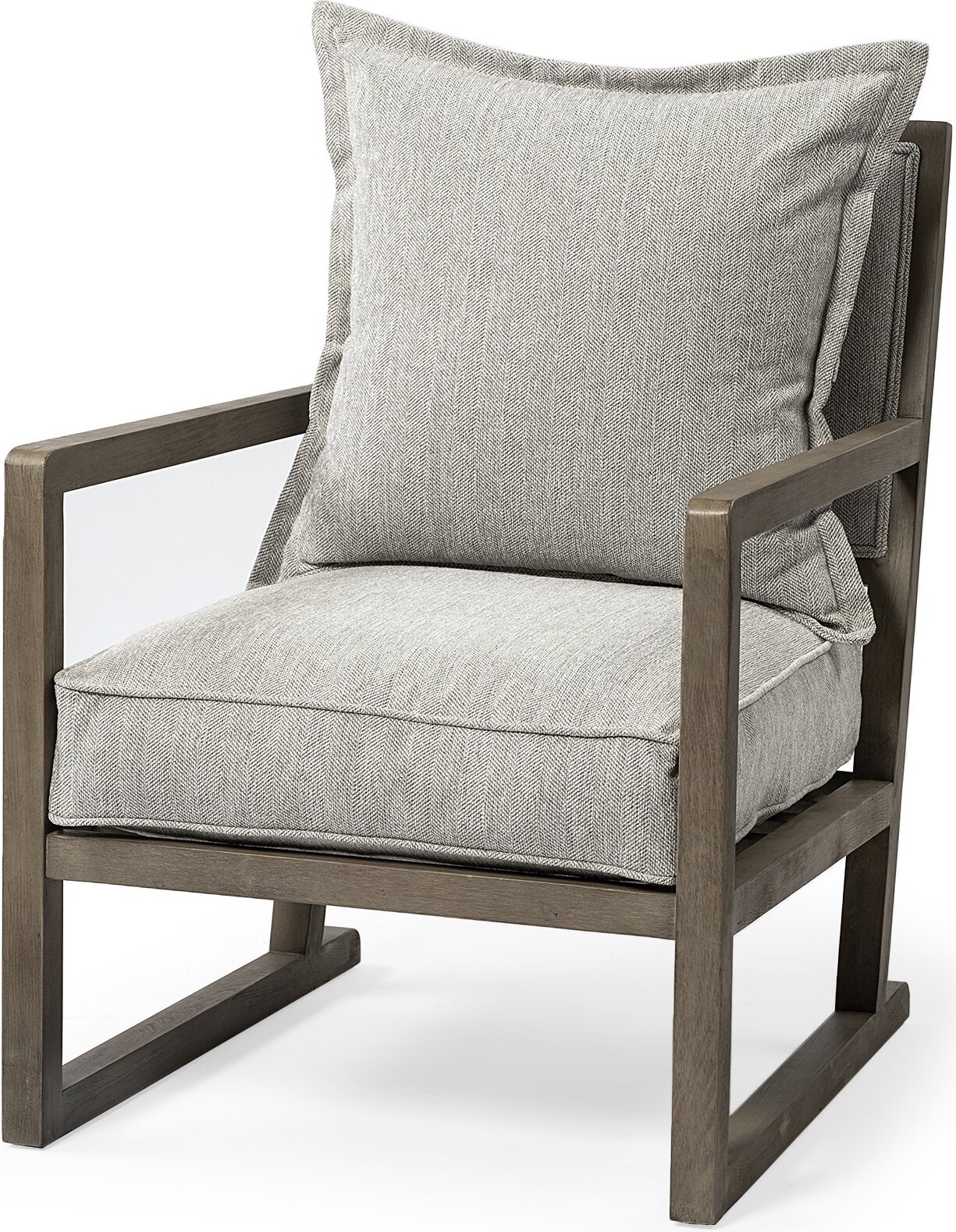 Sherlock Wood Frame Accent Chair In Frost Gray by Mercana | 1StopBedrooms