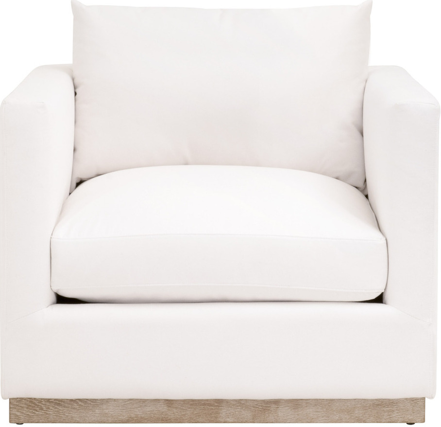 Stitch and Hand Siena Plinth Base Sofa Chair In Ivory and Natural Gray ...