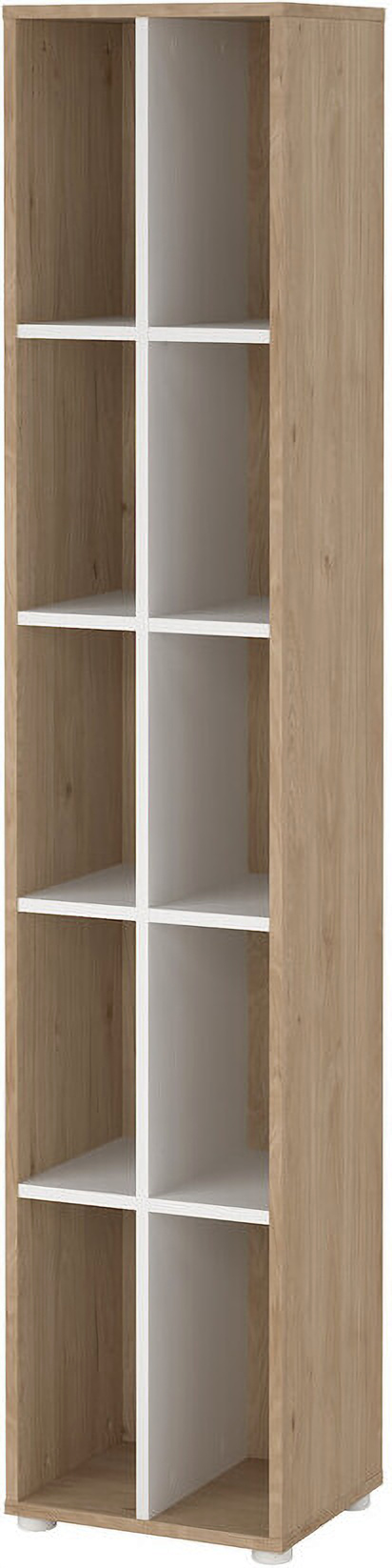 Sign Narrow 10 Shelf Bookcase/ Bookcase With Divider In Jackson Hickory ...