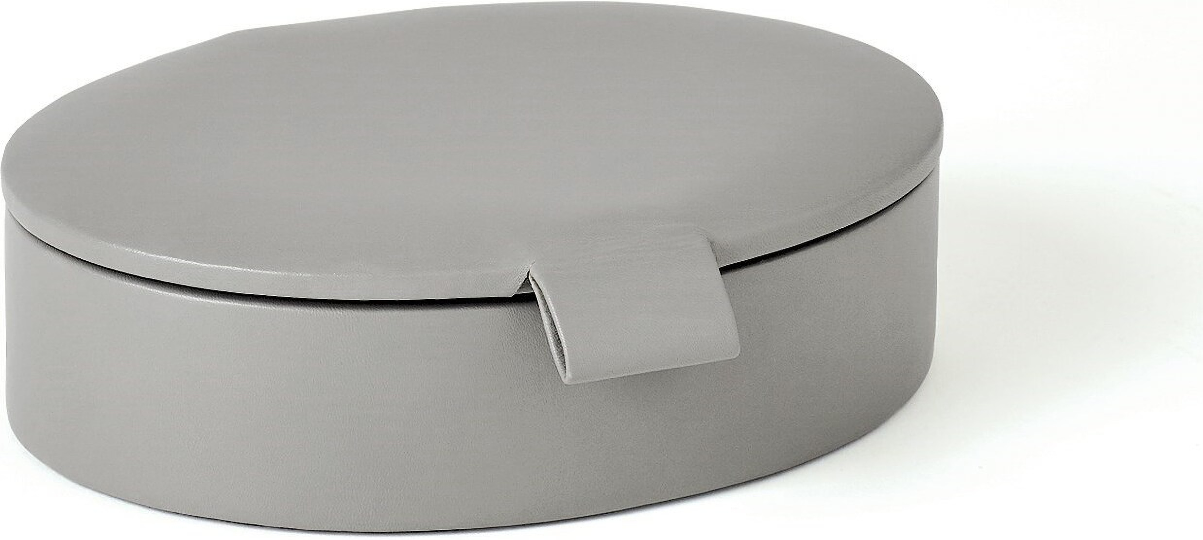 Signature Oval Leather Small Box In Marble Grey by Global Views ...