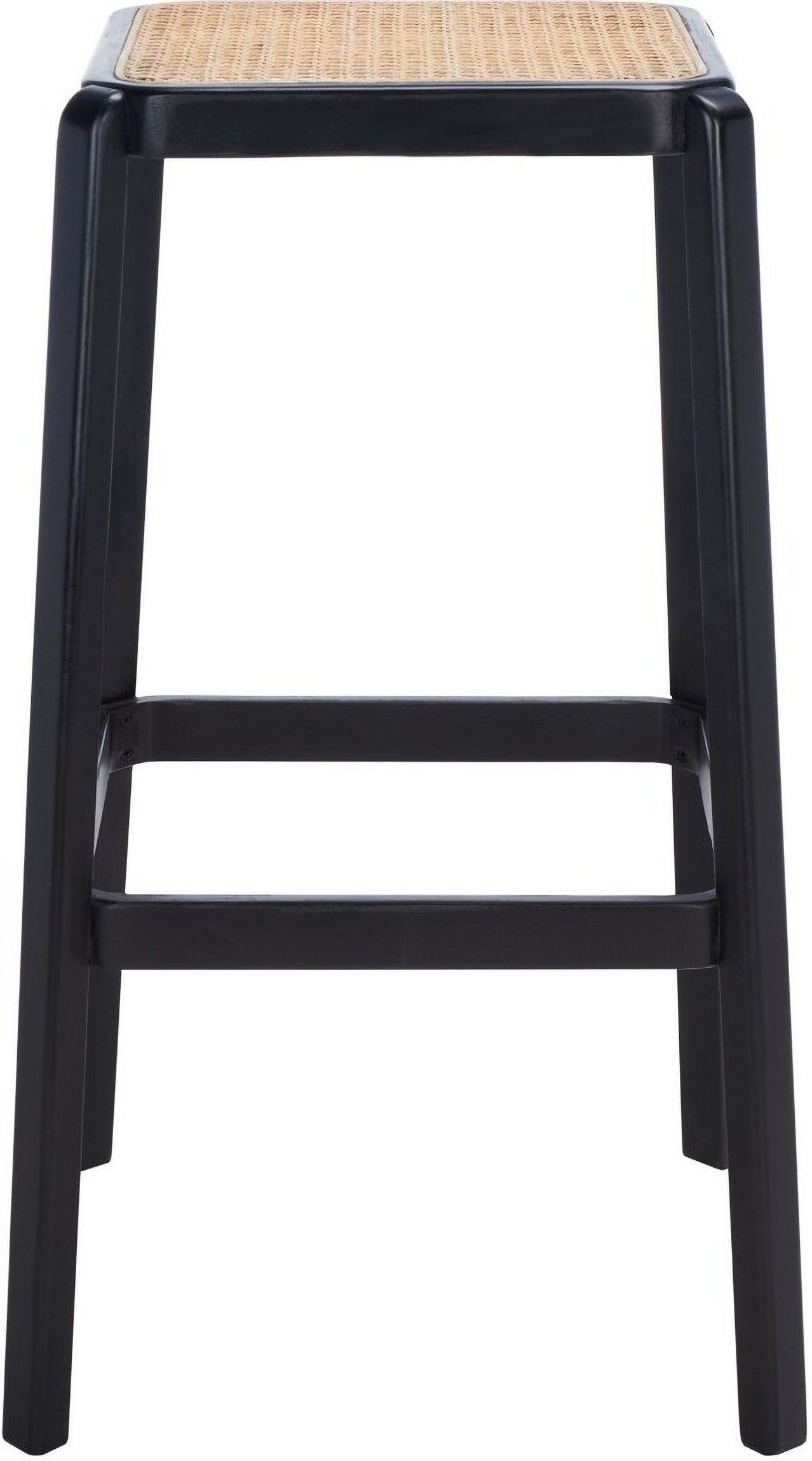 Silus Backless Cane Bar Stool in Black and Natural by Safavieh ...