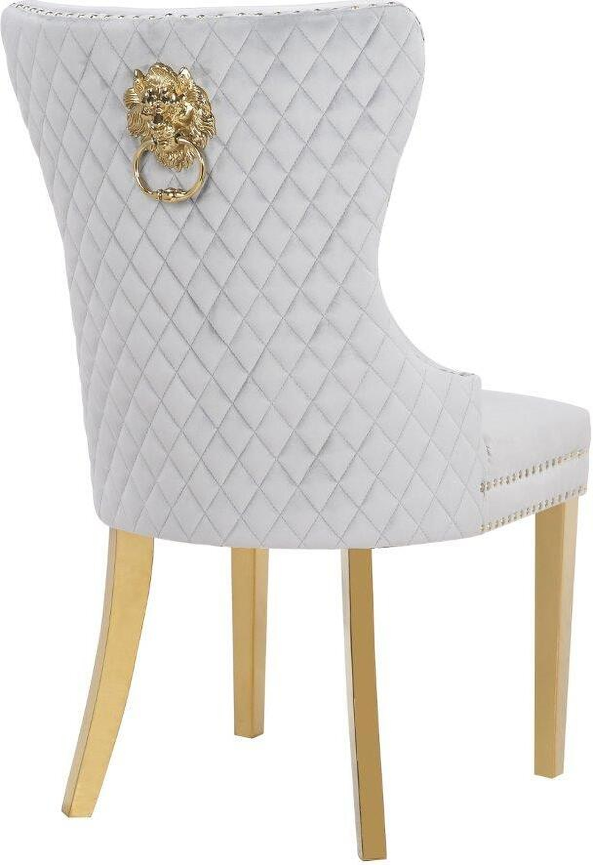 Simba Gold 2 Piece Dining Chair Finish With Velvet Fabric In Light Gray ...