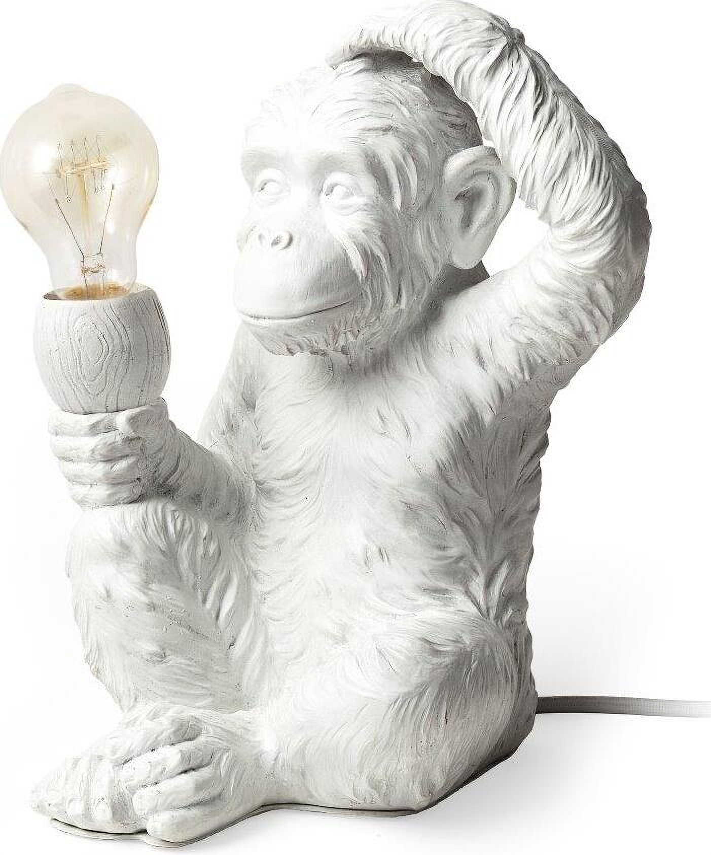 Simia 12 Inch White Resin Playful Monkey Table Lamp by Mercana ...