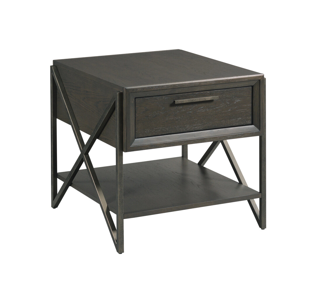 Simon Rectangular Drawer End Table In Metal by Hammary | 1StopBedrooms