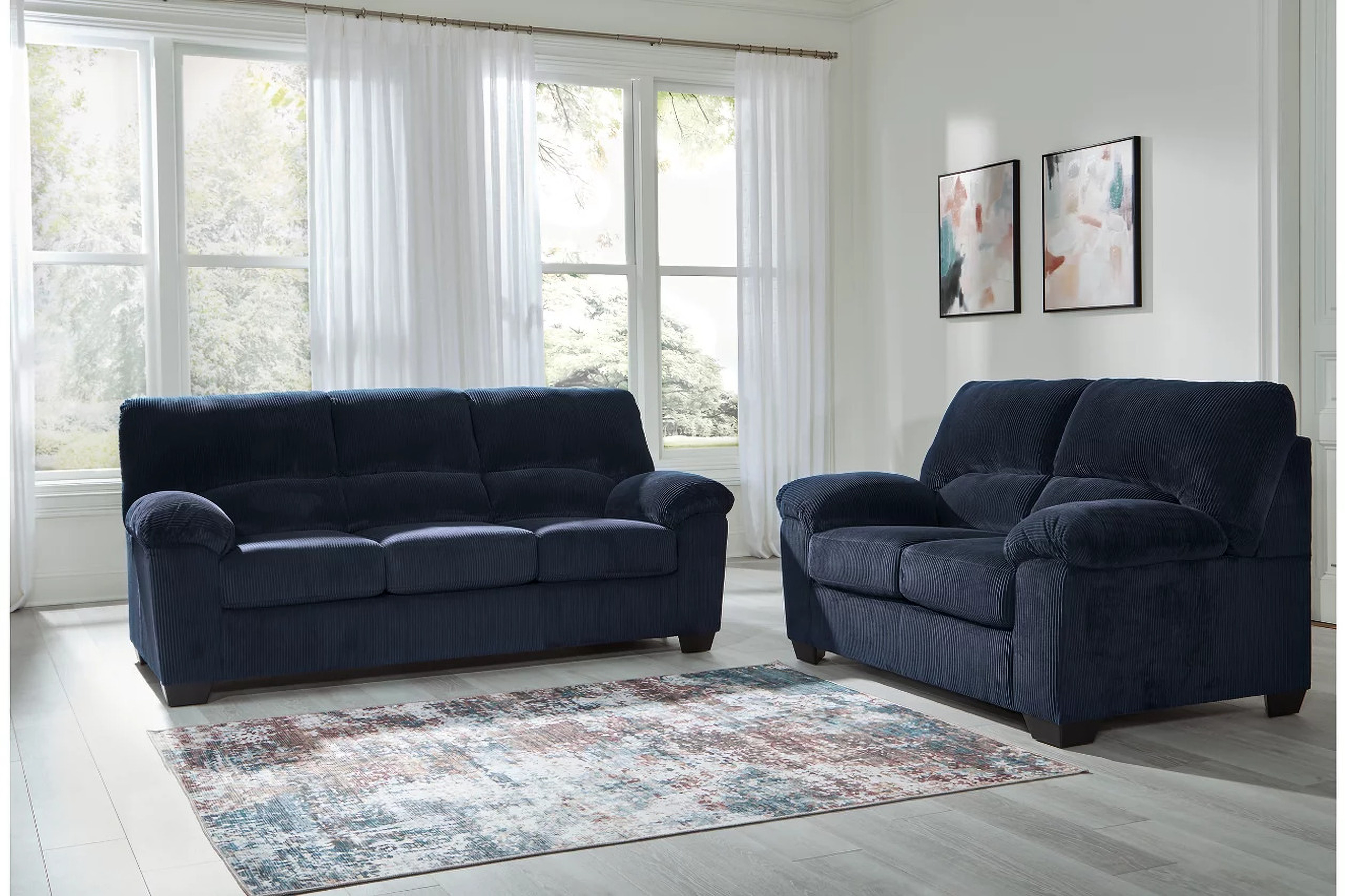 SimpleJoy Living Room Set In Navy by Ashley Furniture | 1StopBedrooms