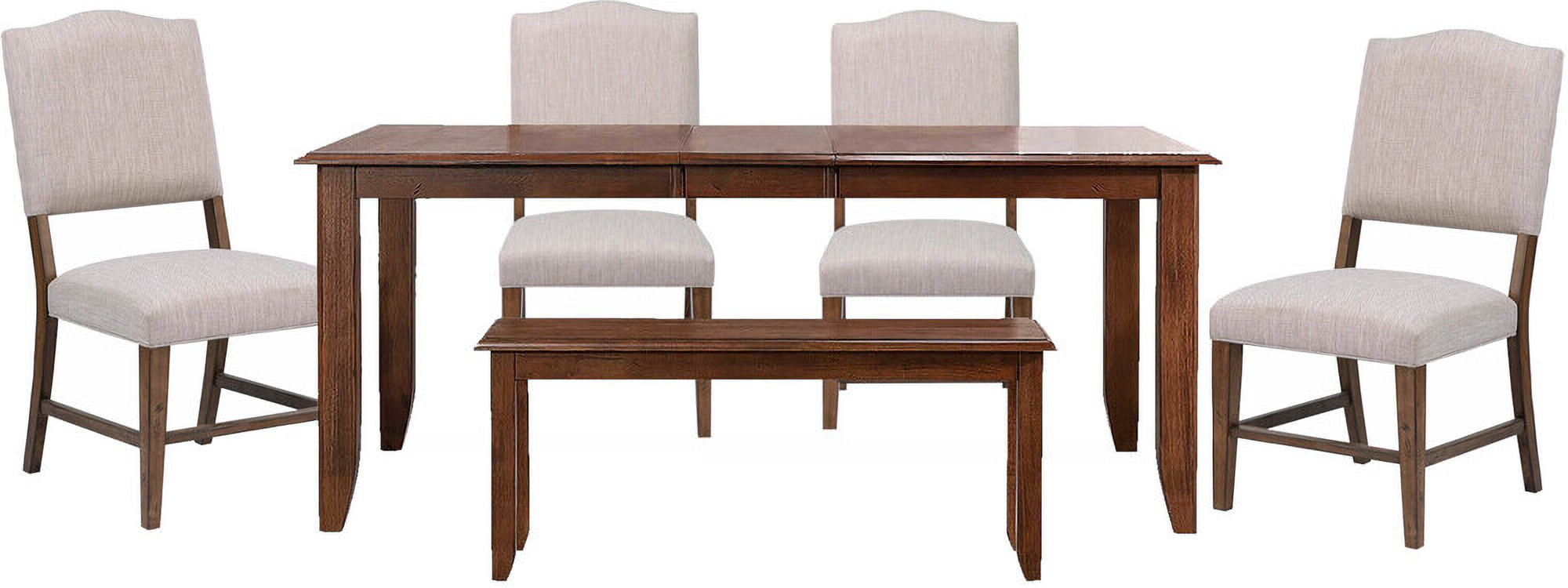 Simply Brook 6 Piece 72 Inch Rectangular Extendable Table Dining Set ...