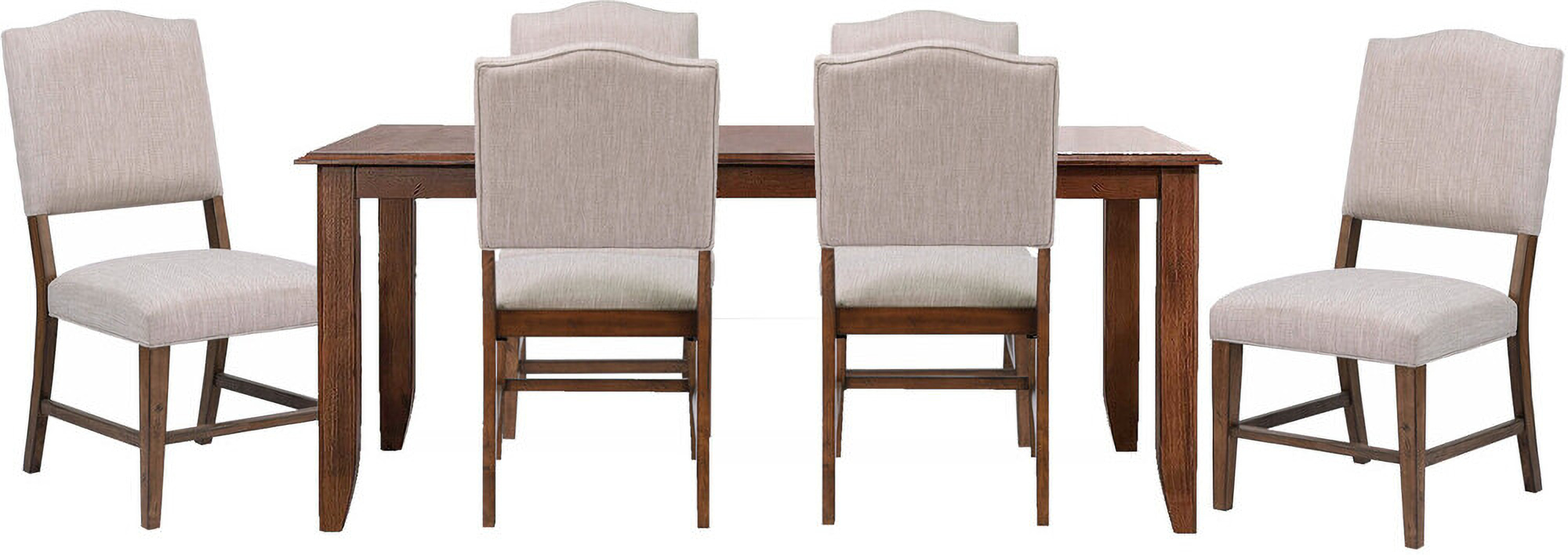 Simply Brook 7 Piece 72 Inch Rectangular Extendable Table Dining Set In ...