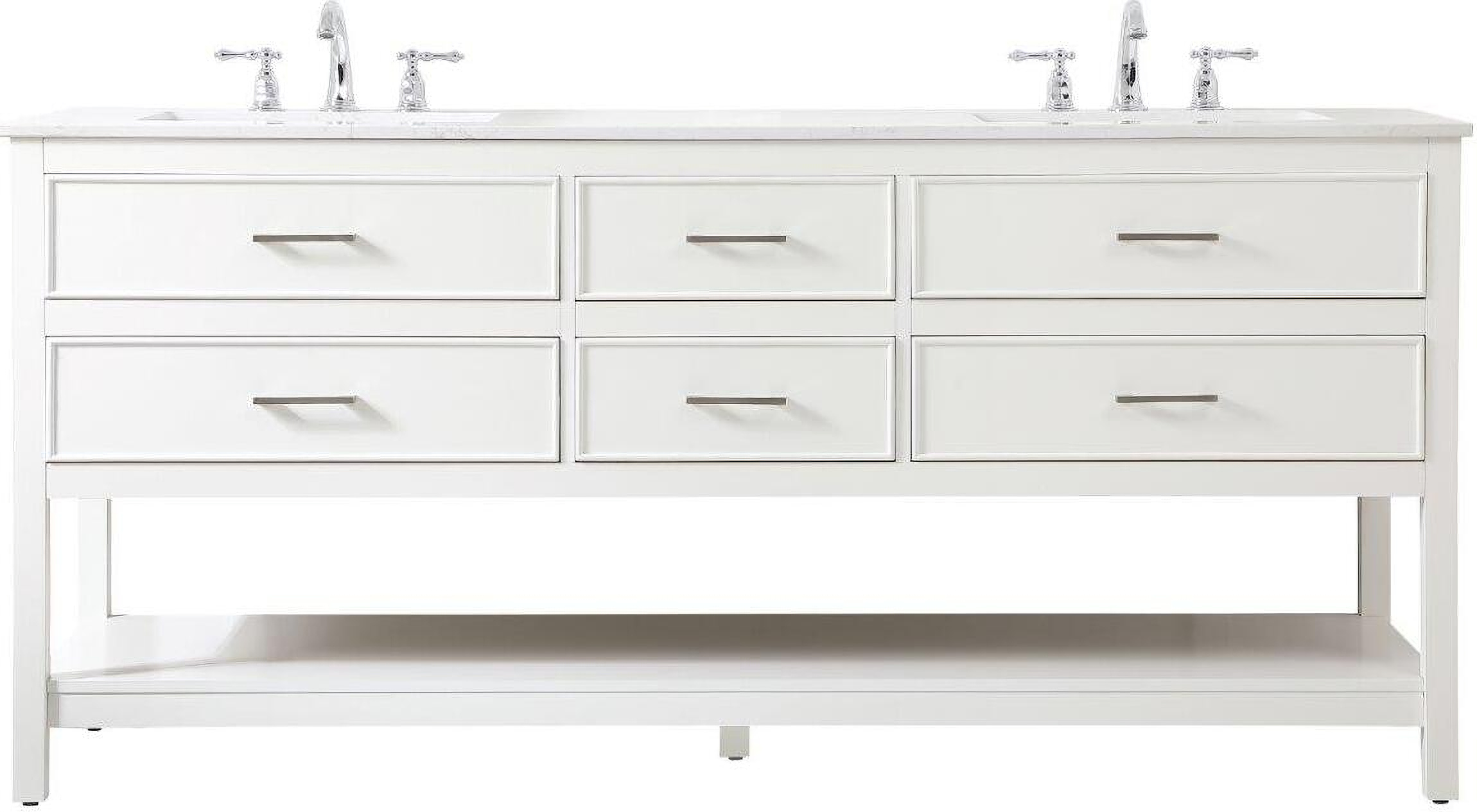 Sinclaire 72 Inch Double Bathroom Vanity In White by Elegant Lighting ...