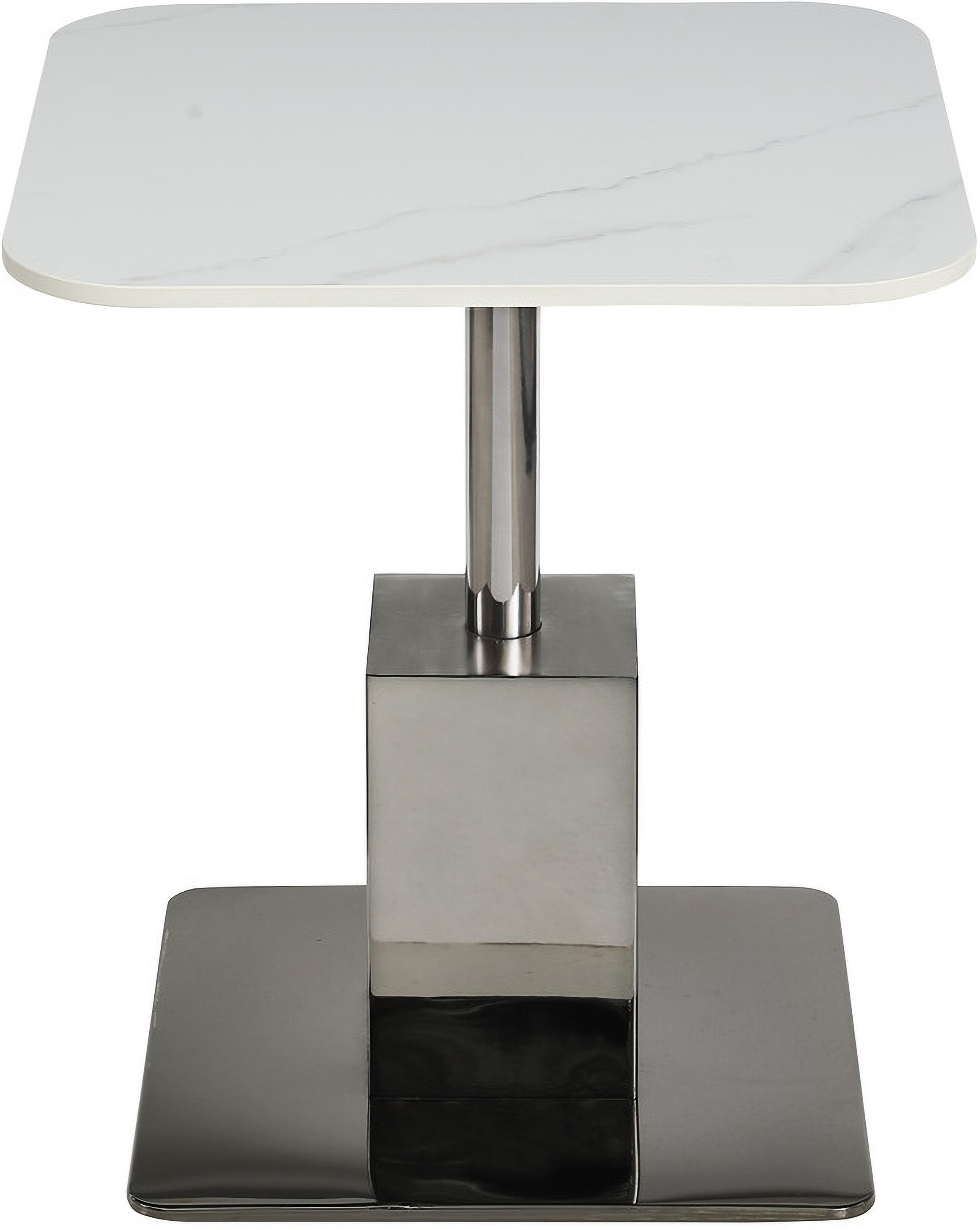 Sintered Stone Top Small Cocktail Table In White and Black by Chintaly ...