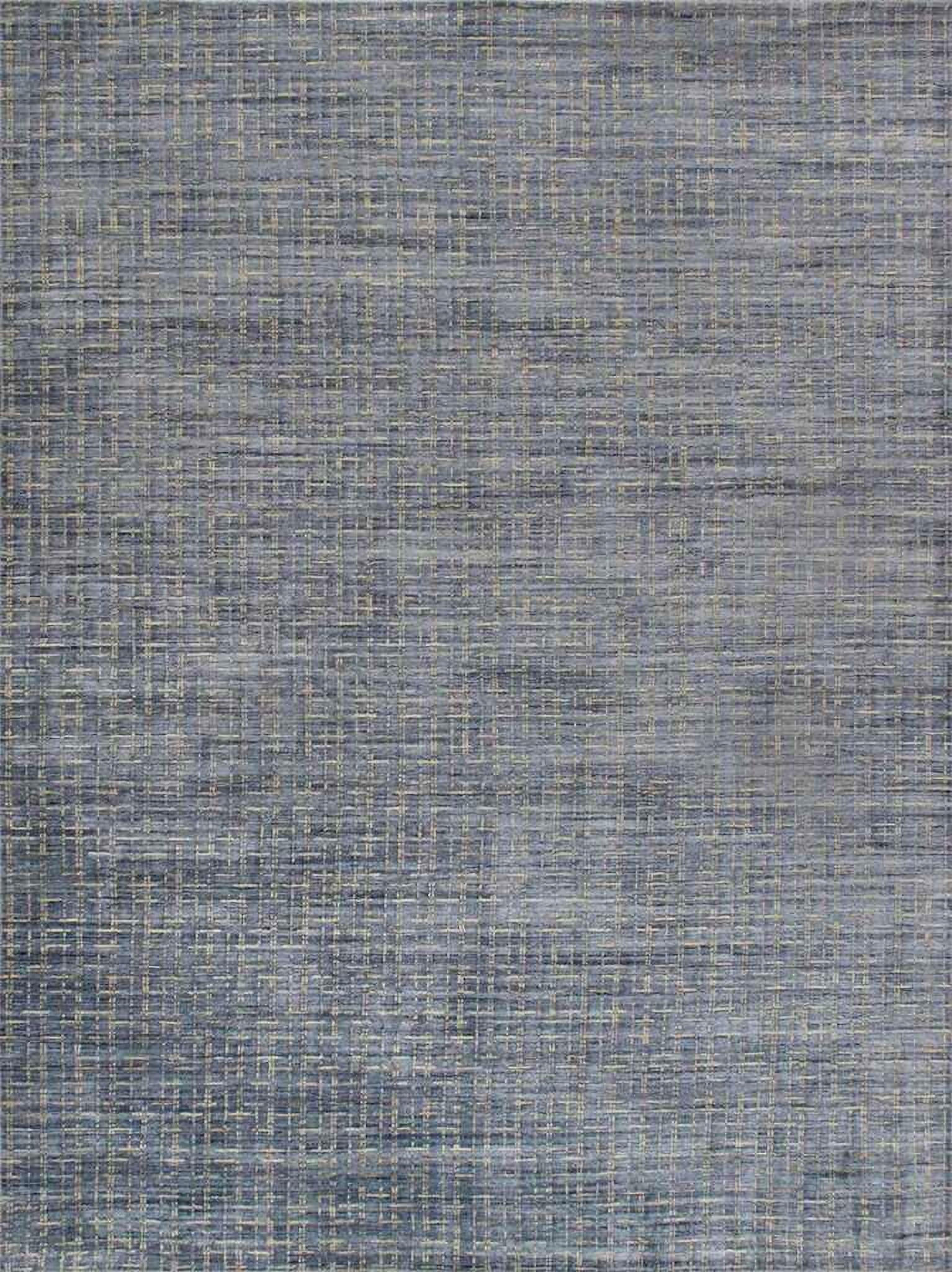 Slate Collection Hand-Loomed Silk and Wool Rug- 6' x 9' In Blue and ...