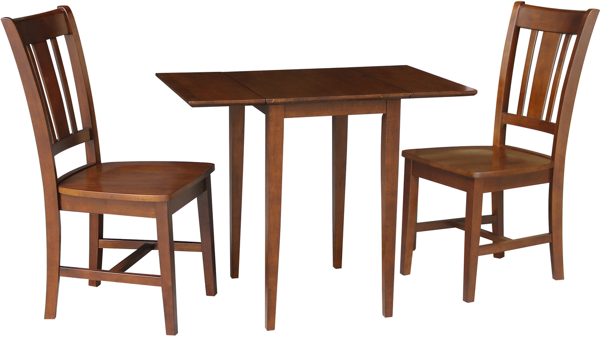 Small Dual Drop Leaf Table with 2 San Remo Chairs In Espresso by ...