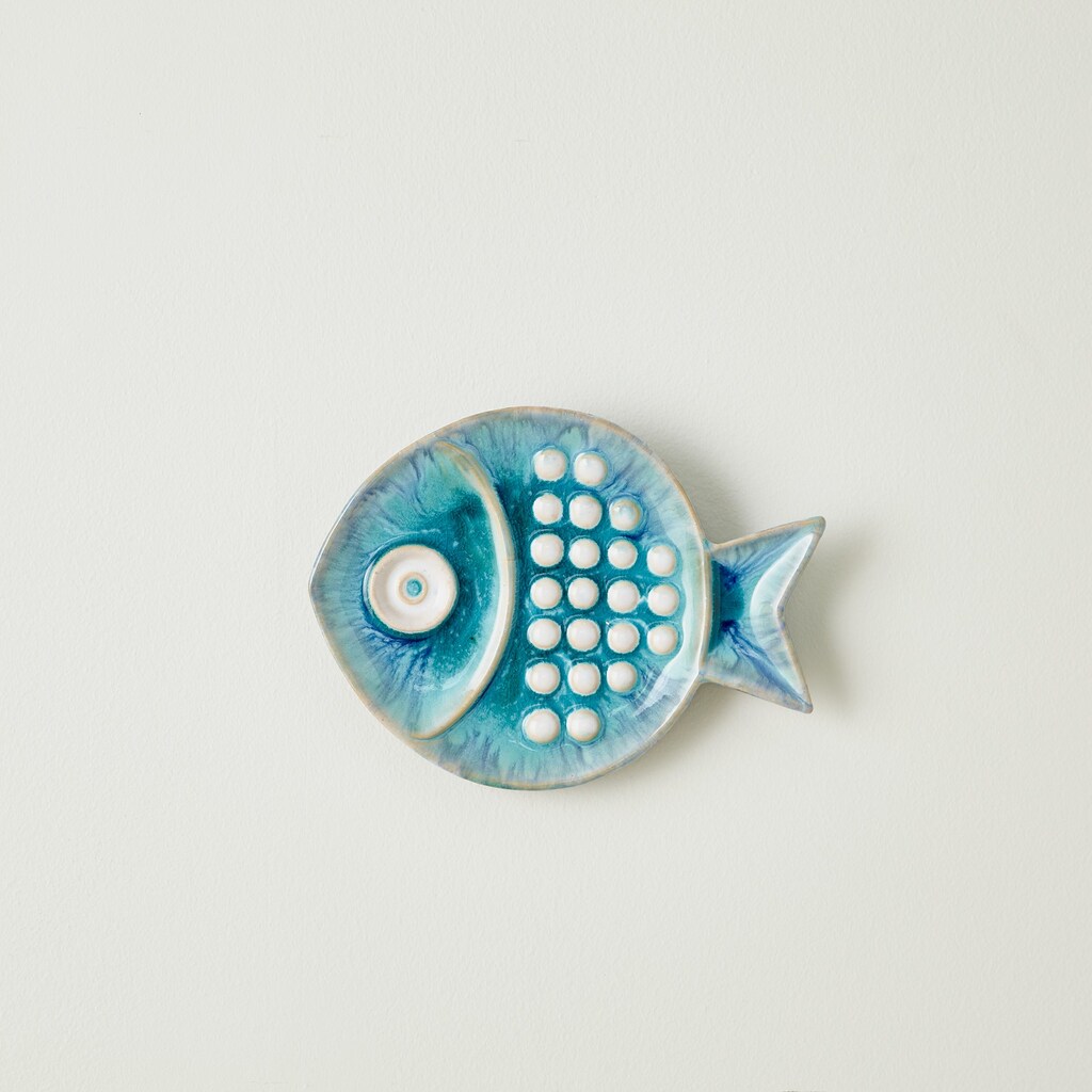 Small Fish Plate In Blue by Global Views | 1StopBedrooms
