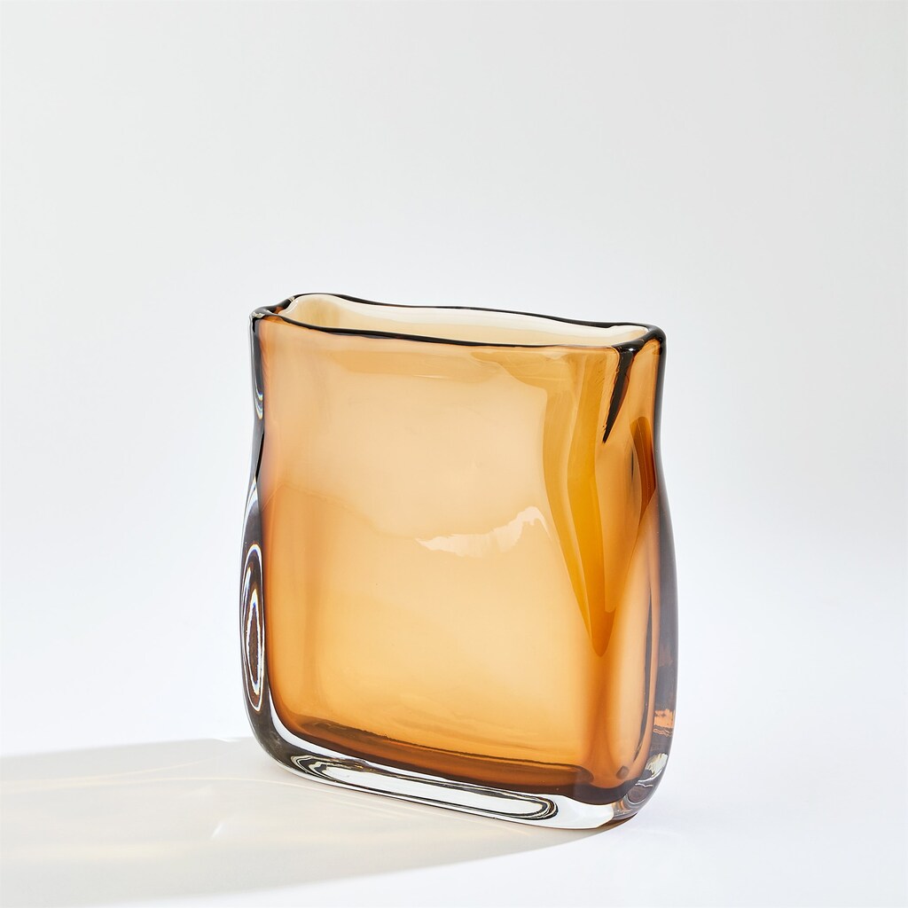 Soft Rectangle Vase In Dark Amber and Blue by Global Views | 1StopBedrooms