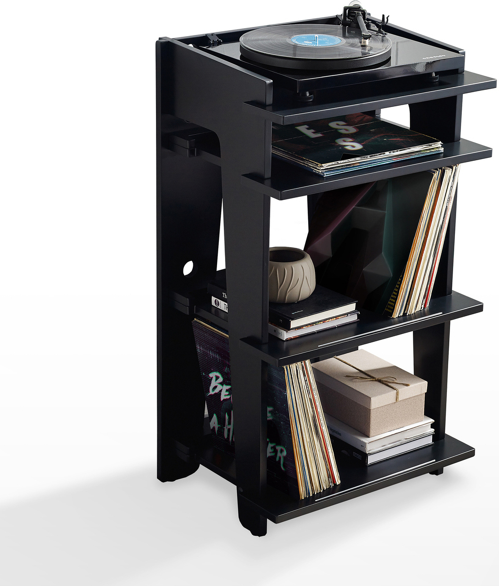 Soho Record Player Stand In Black by Crosley Brands | 1StopBedrooms