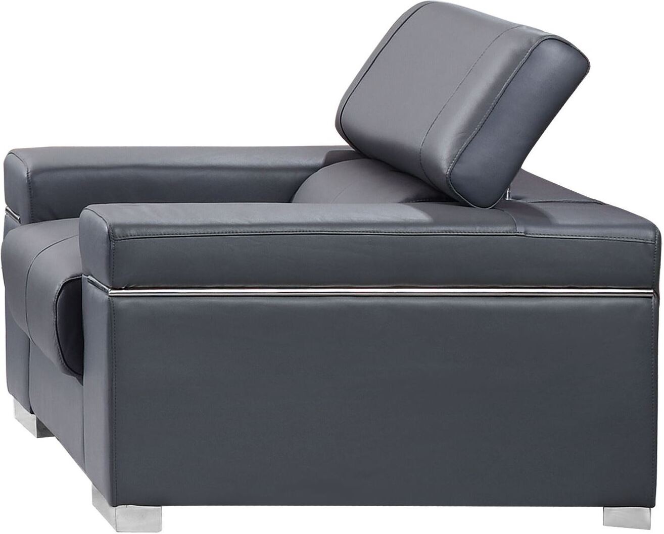 Soho Grey Leather Chair by J&M | 1StopBedrooms