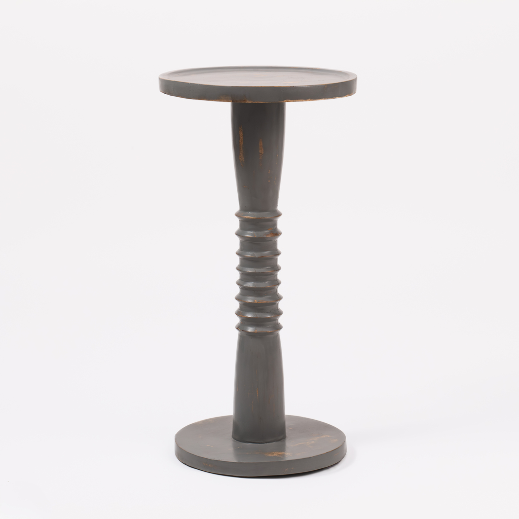 Solid Mango Wood Knots 12 Inch Spindle Pedestal Small Round Drink Table ...