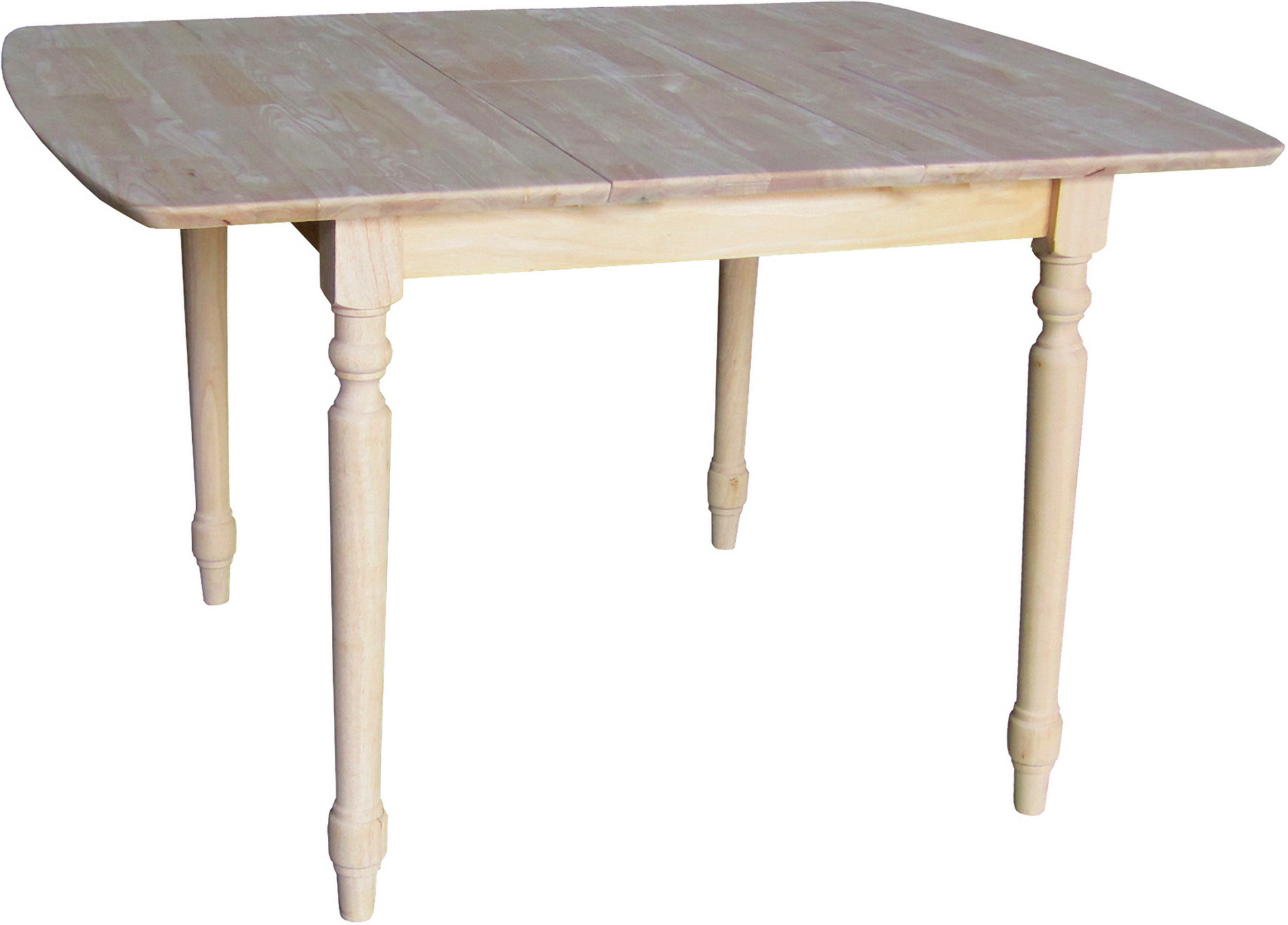 Solid Wood 30 Inch Dining Table with Butterfly Extension In Unfinished ...