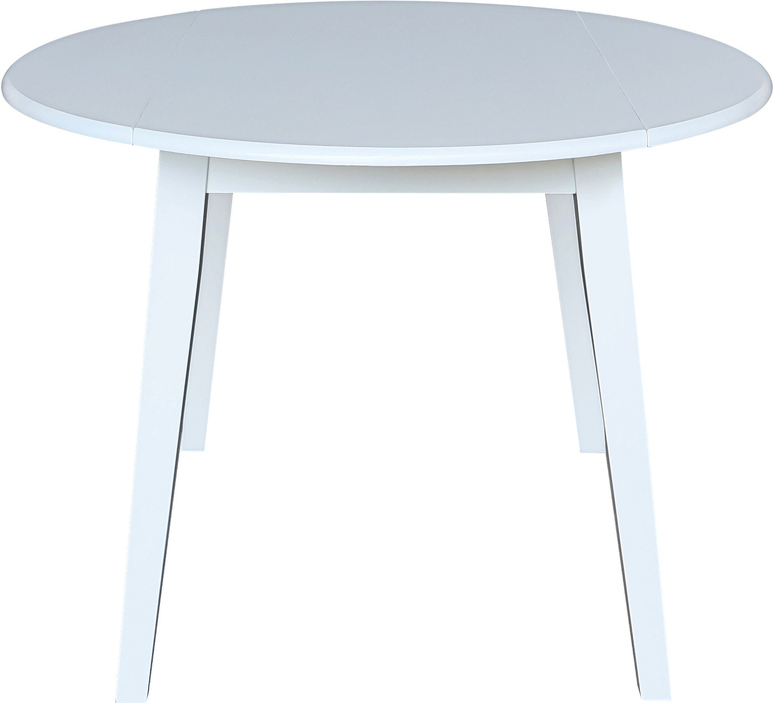 Solid Wood 42 Inch Round Dual Drop Leaf Dining Table In White by ...