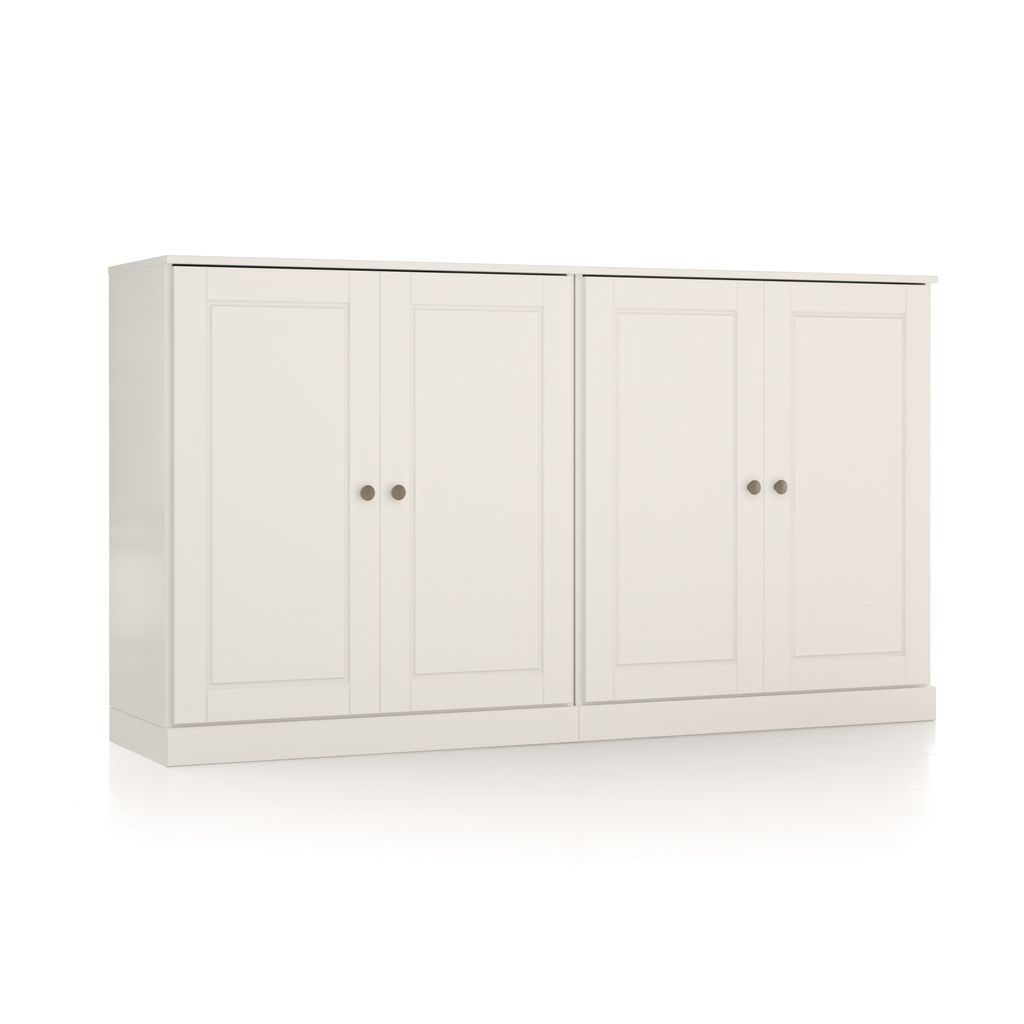 Solid Wood 64" Sideboard With Raised Panel Doors And 4-Drawers In White by Palace Imports ...