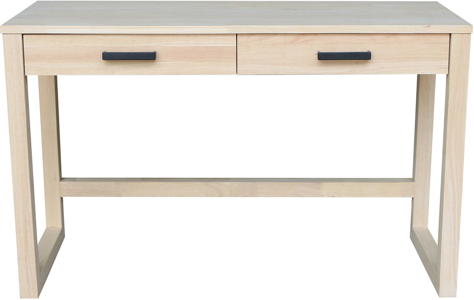 Solid Wood Carson Desk with Two Drawers In Unfinished by International ...