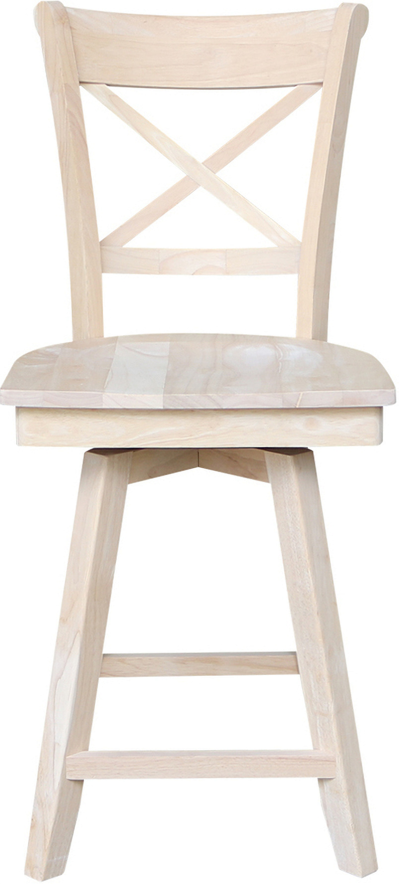 Solid Wood Charlotte 24 Inch Swivel Bar Height Stool In Unfinished by ...