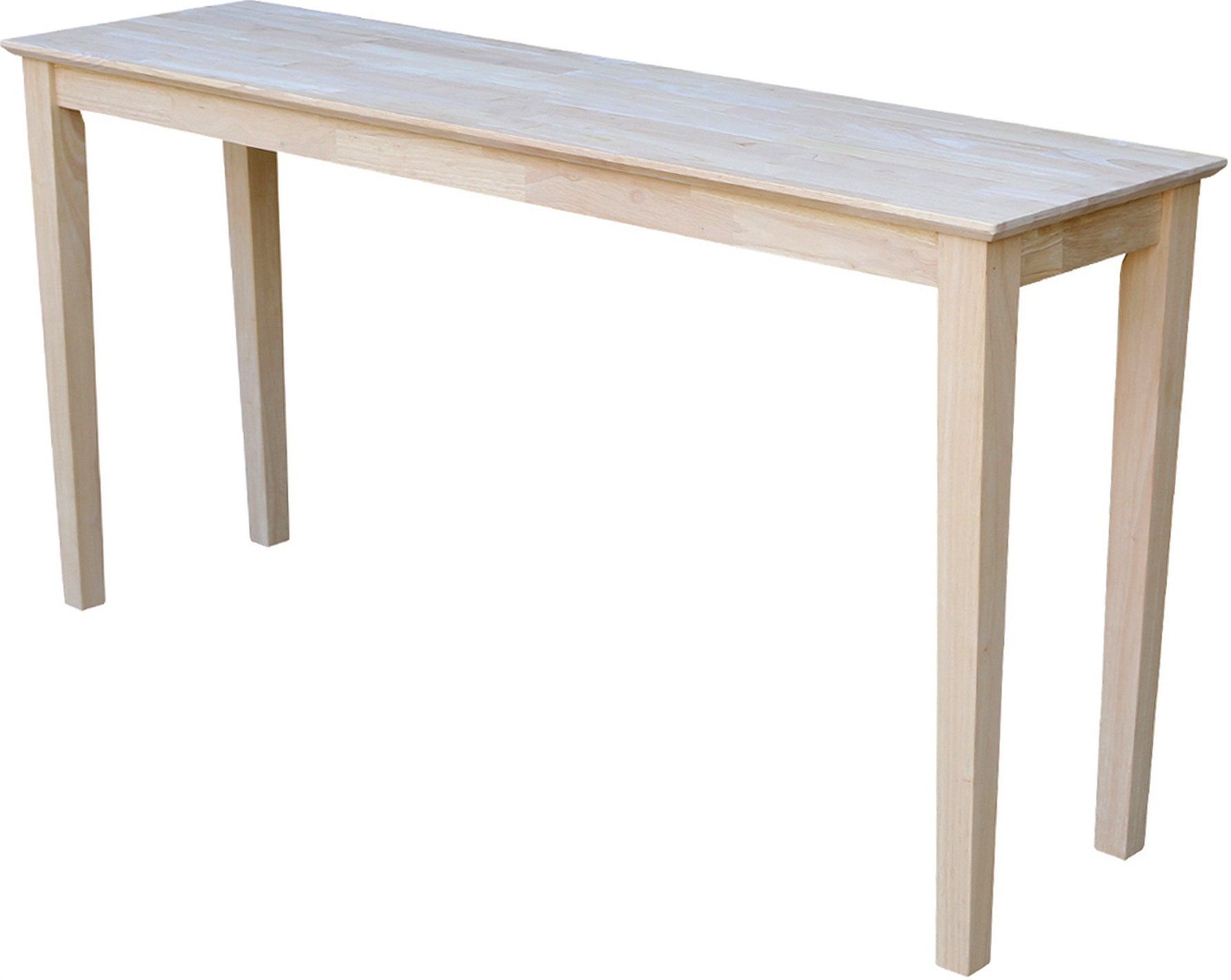 Solid Wood Extended Length Shaker Console Table In Unfinished by ...
