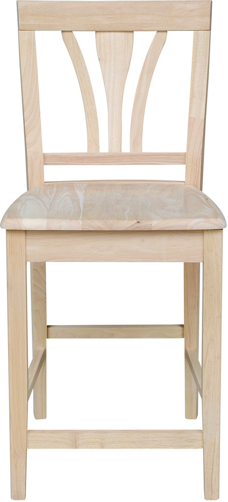 Solid Wood FanBack 24 Inch Dining Stool In Unfinished by International Concepts | 1StopBedrooms
