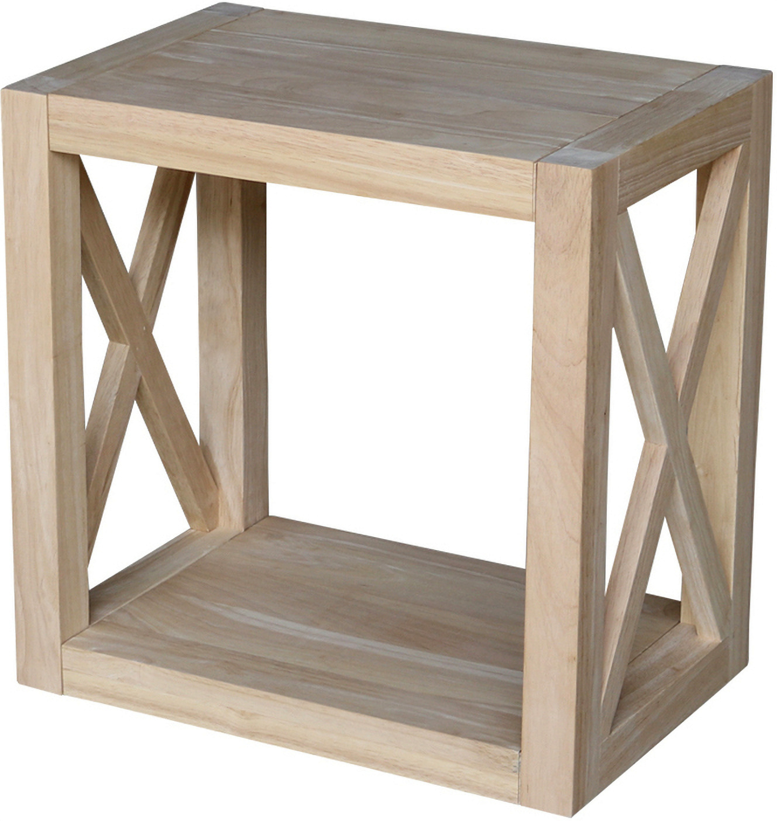Solid Wood Hampton Narrow End Table In Unfinished by International ...