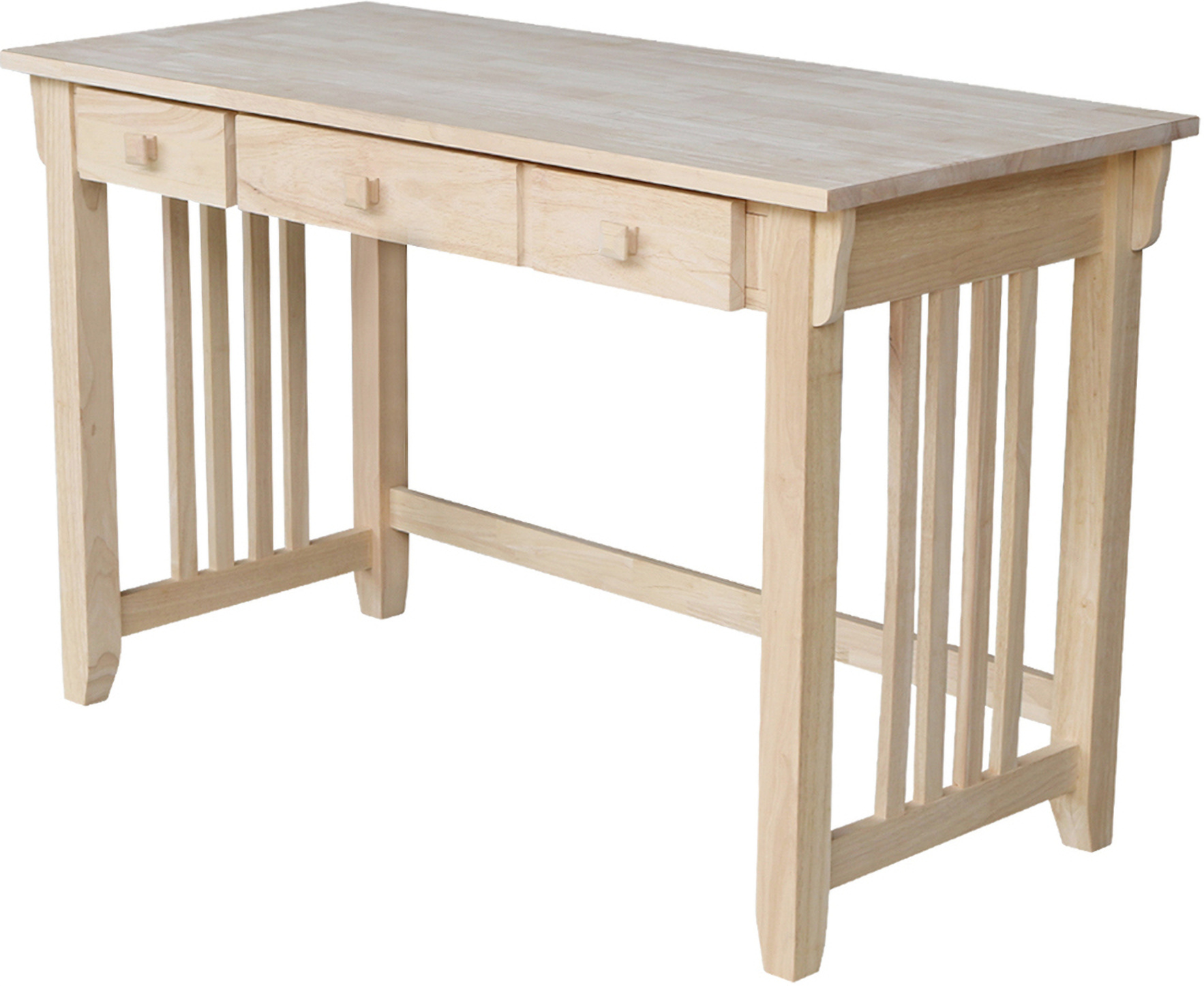Solid Wood Mission Computer Desk In Unfinished by International ...